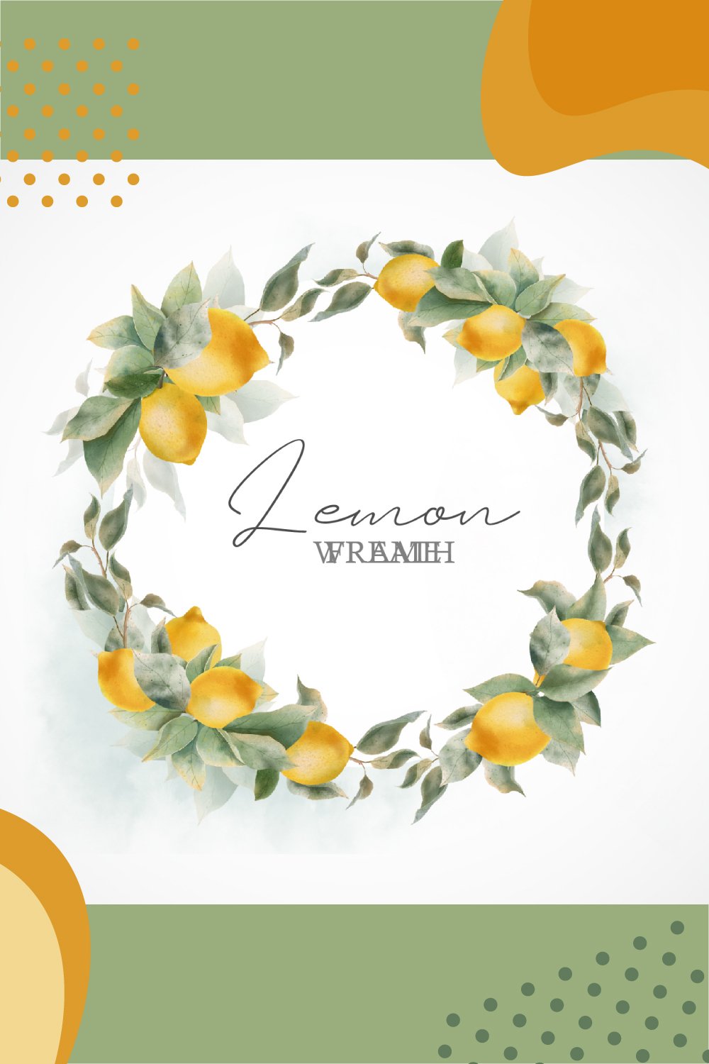 Lemon gold round frame. Sublimation frame png Watercolor png