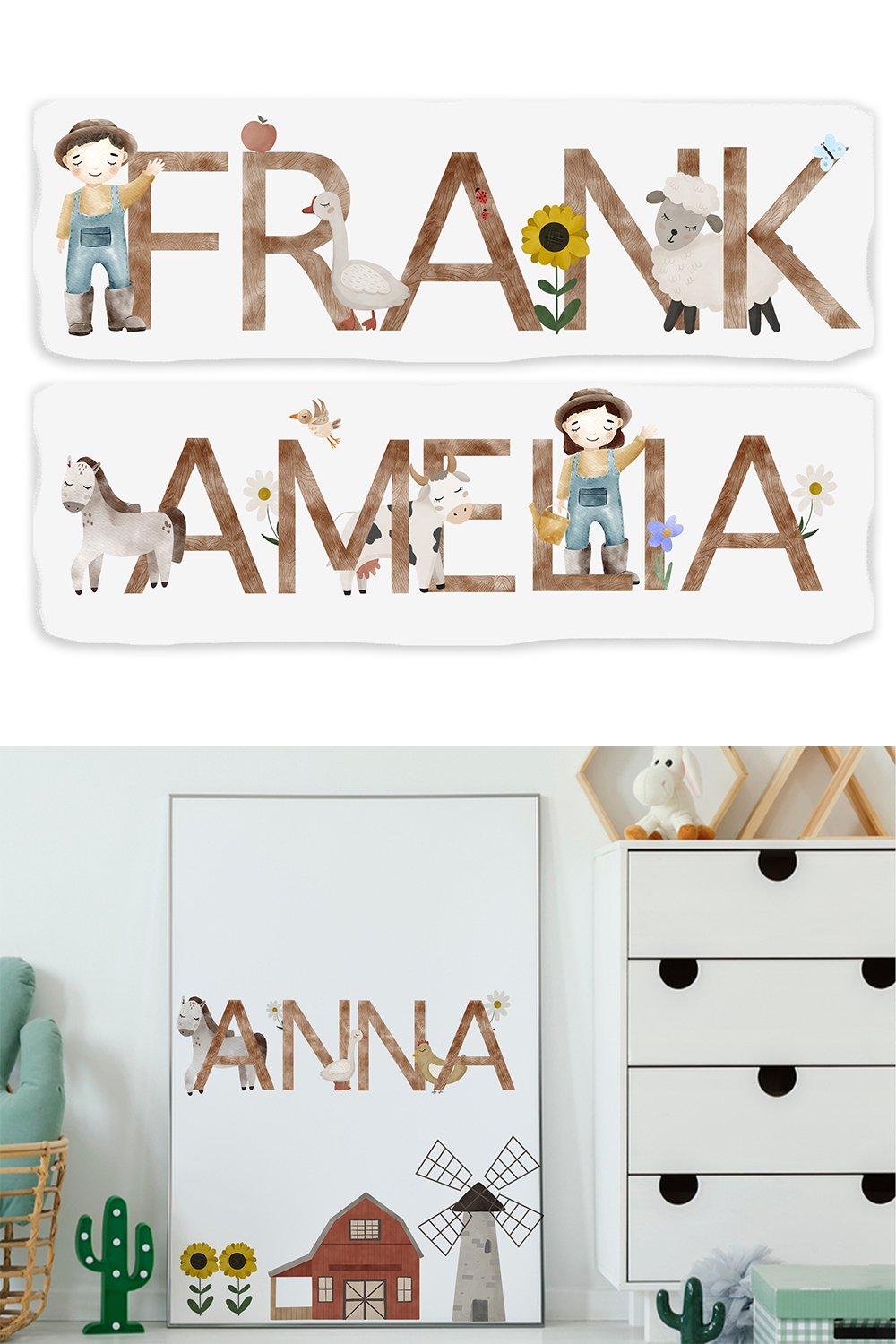 Watercolor farm baby name creator clipart PNG, Farm clipart