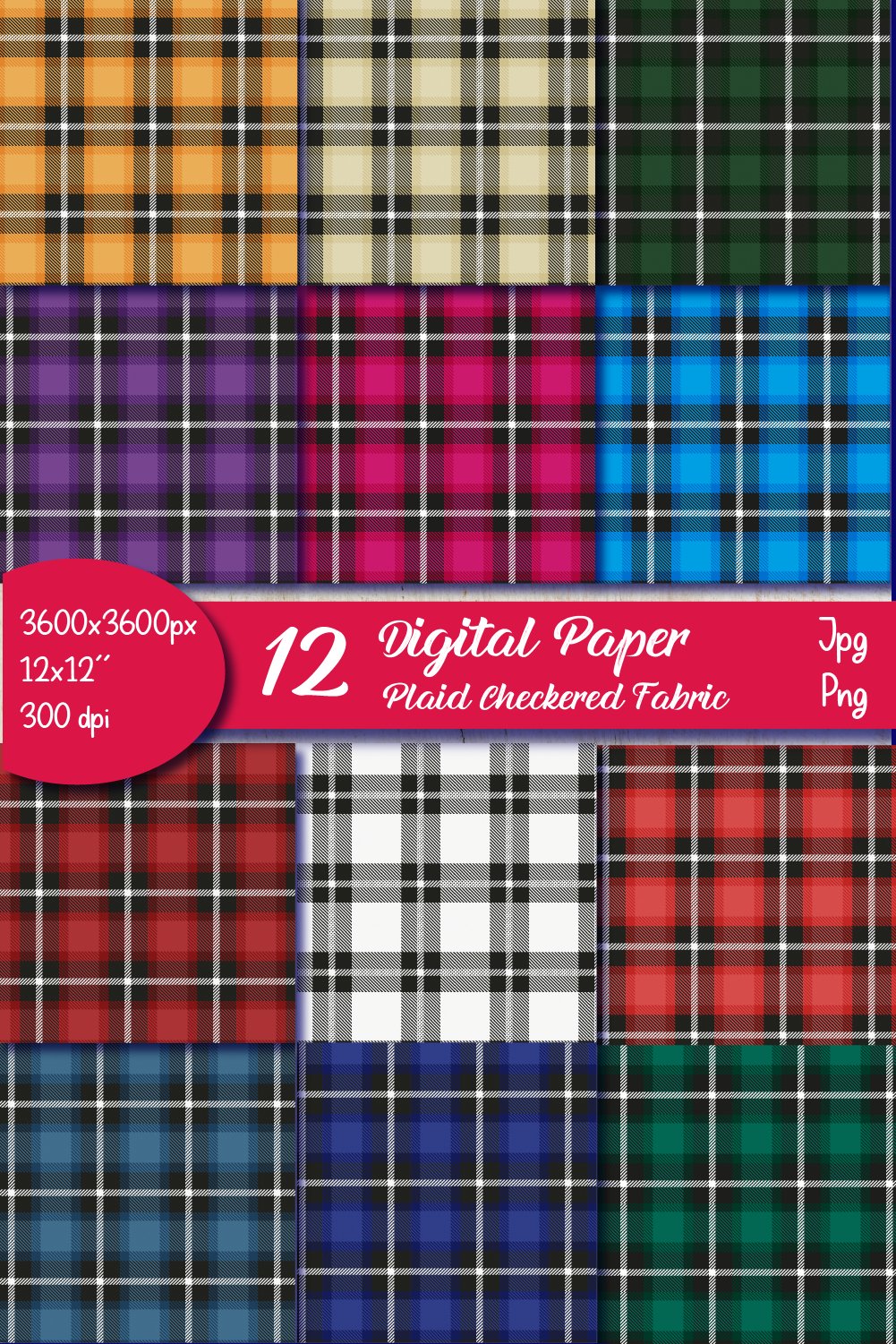 Plaid Digital Paper, Plaid Bundle