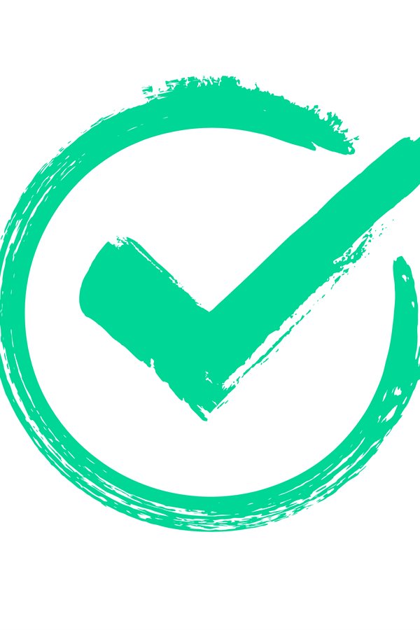 Green grunge check mark. Correct answer, checking vote or ch