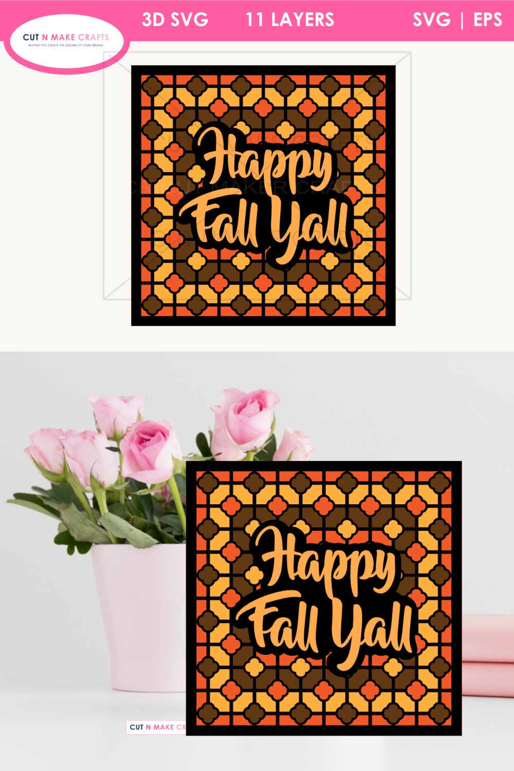 Happy Fall SVG 3D Shadow Box Fall SVG Layered Fall SVG (1484492) | 3D ...
