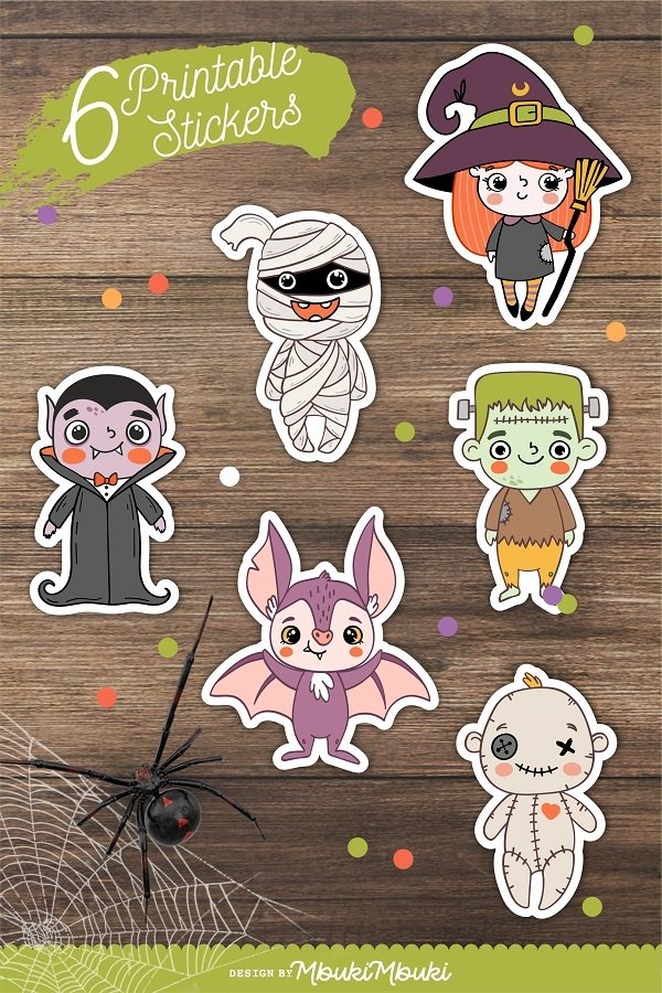 Cute Halloween Characters / Printable Stickers for Cricut