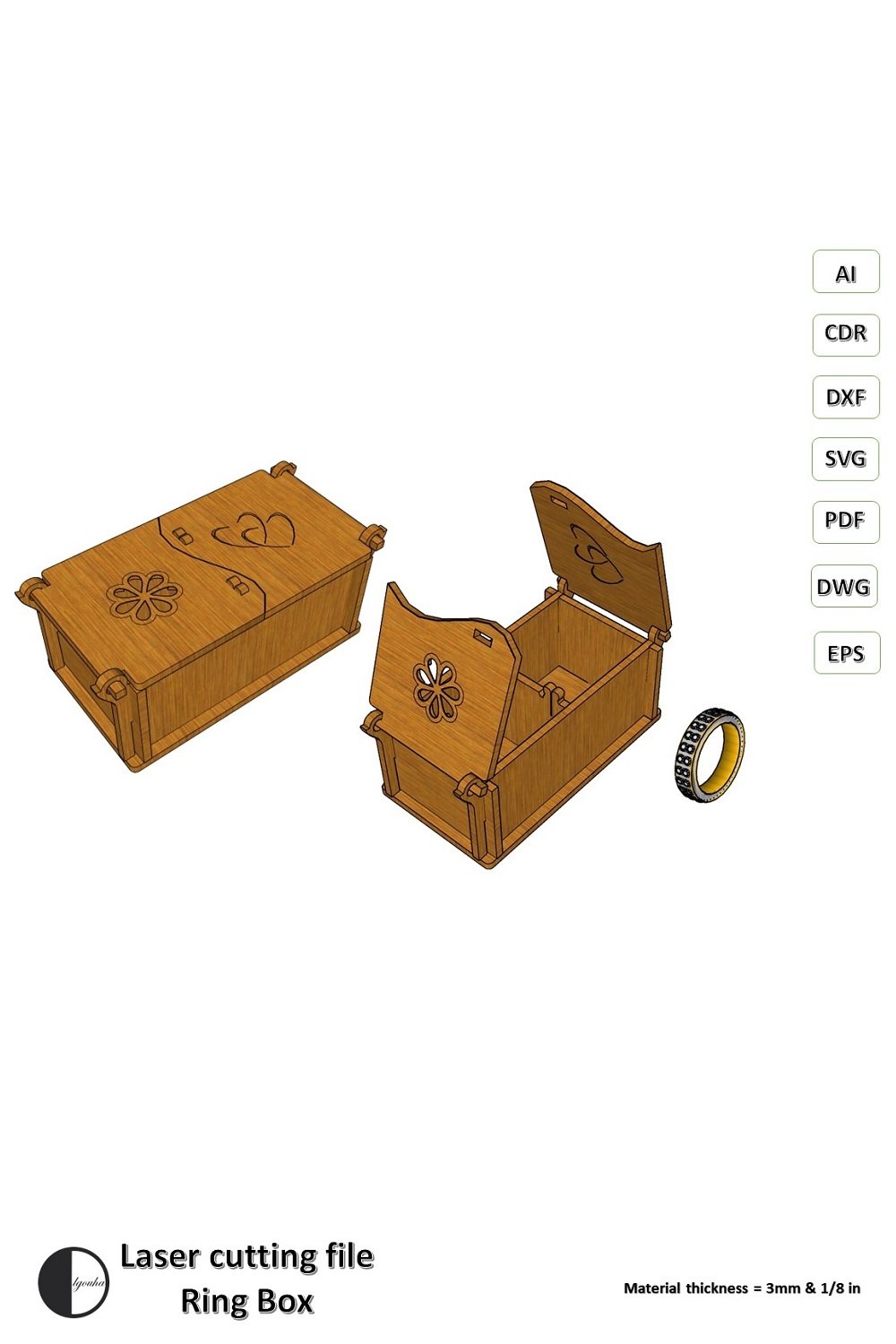Ring box laser cutting file