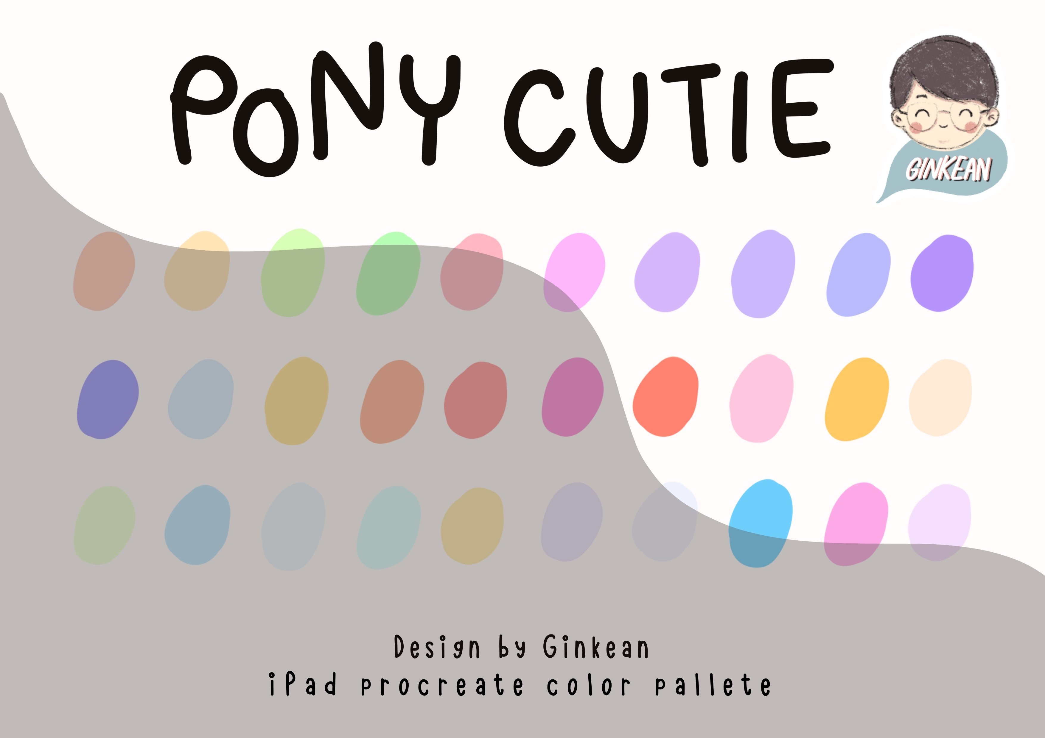 Cute color palette for procreate, color swatches, procreate