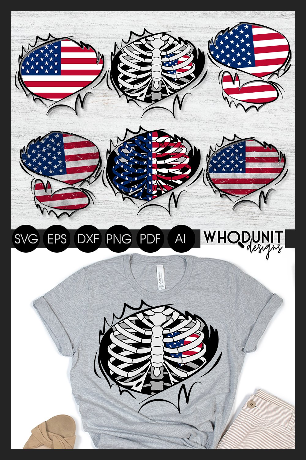 United States Ripped Shirt Bundle | SVG & Sublimation