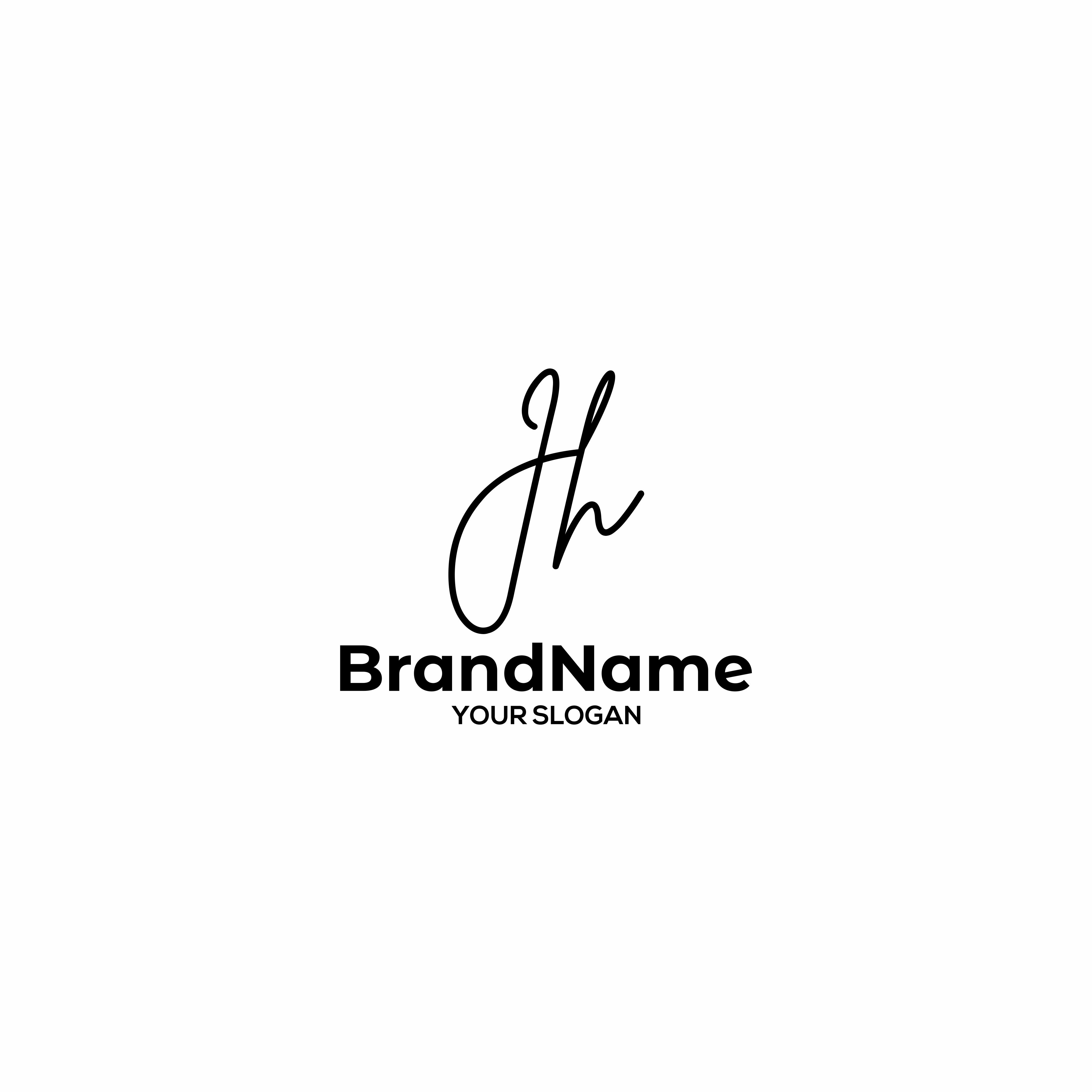 JH Script Logo Design Vector