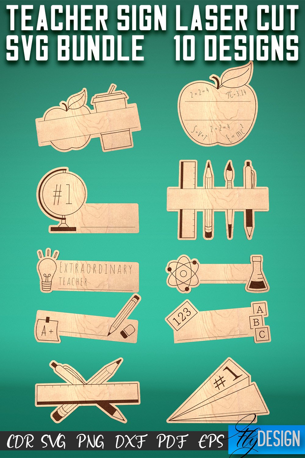 Teacher Sign Laser Cut SVG | Castomizable Cut and (2527400)