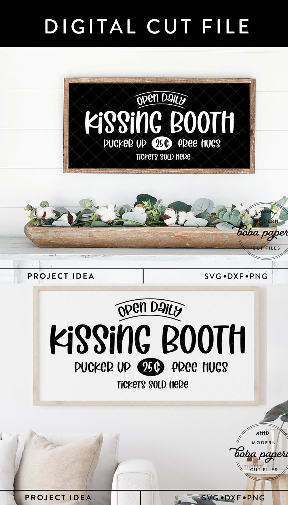 Kissing Booth SVG | Rustic Romantic sign | valentine