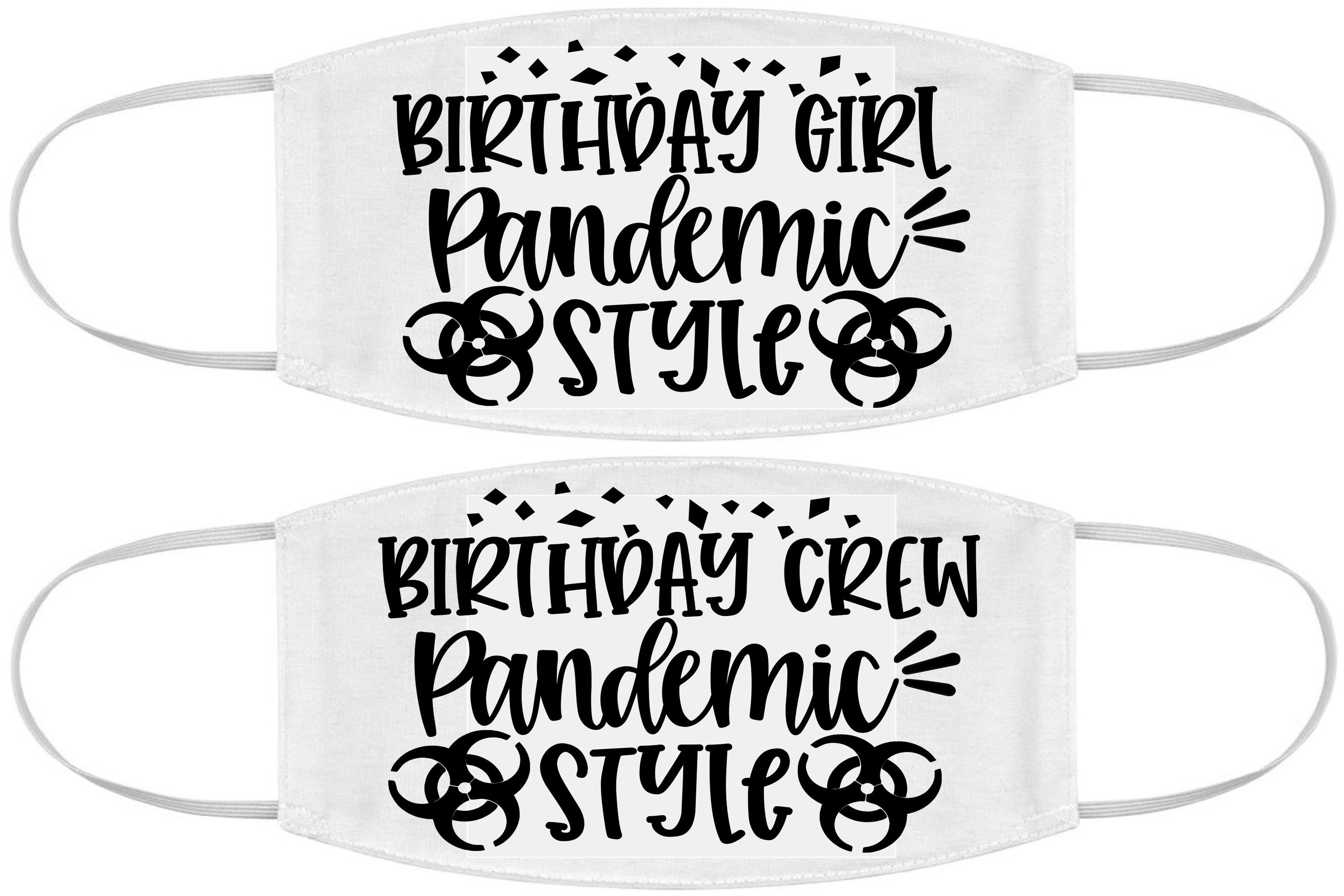 Face mask design SVG Silhouette Cricut birthday girl crew