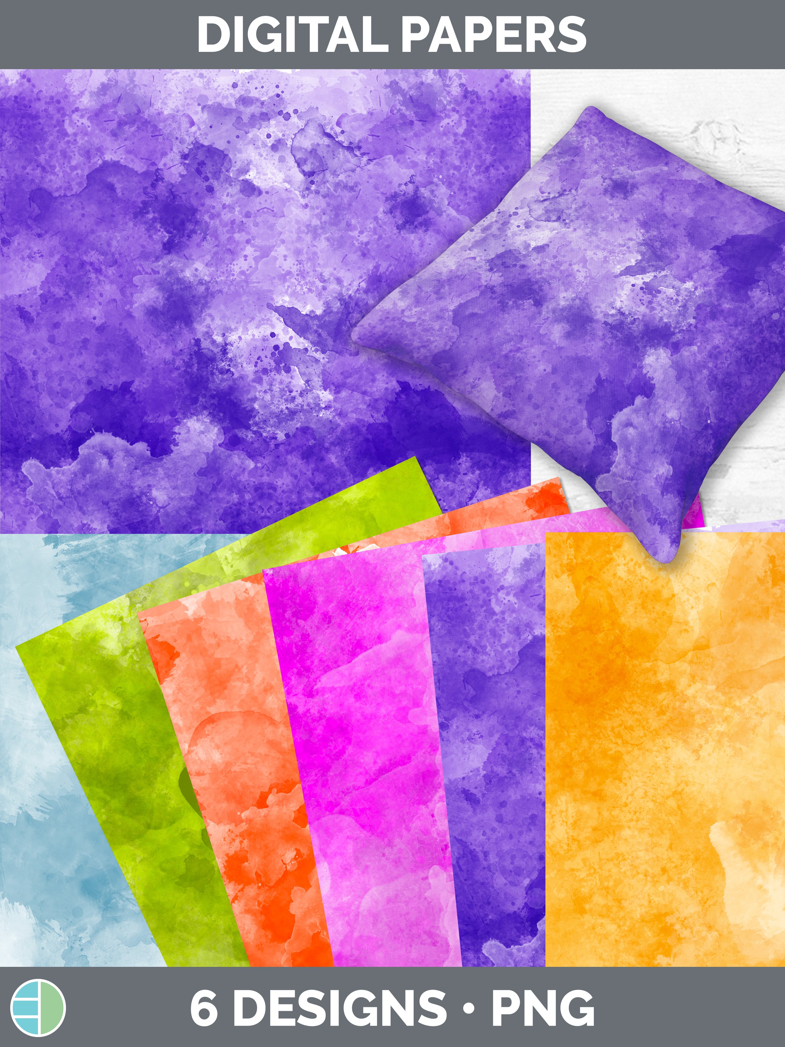 Watercolor Backgrounds | Digital Scrapbook Papers