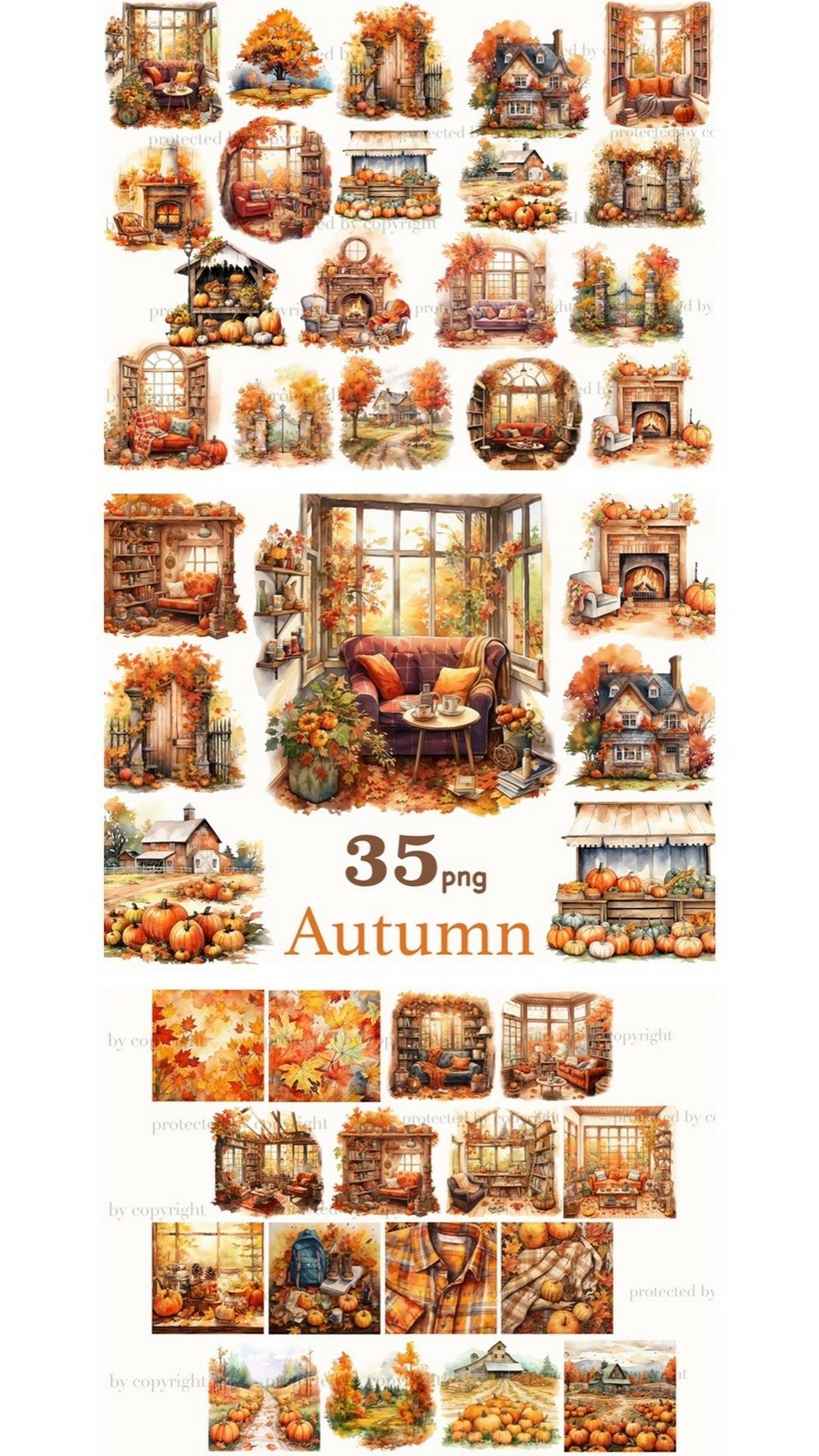Autumn Scenes Clipart | Fall Landscape