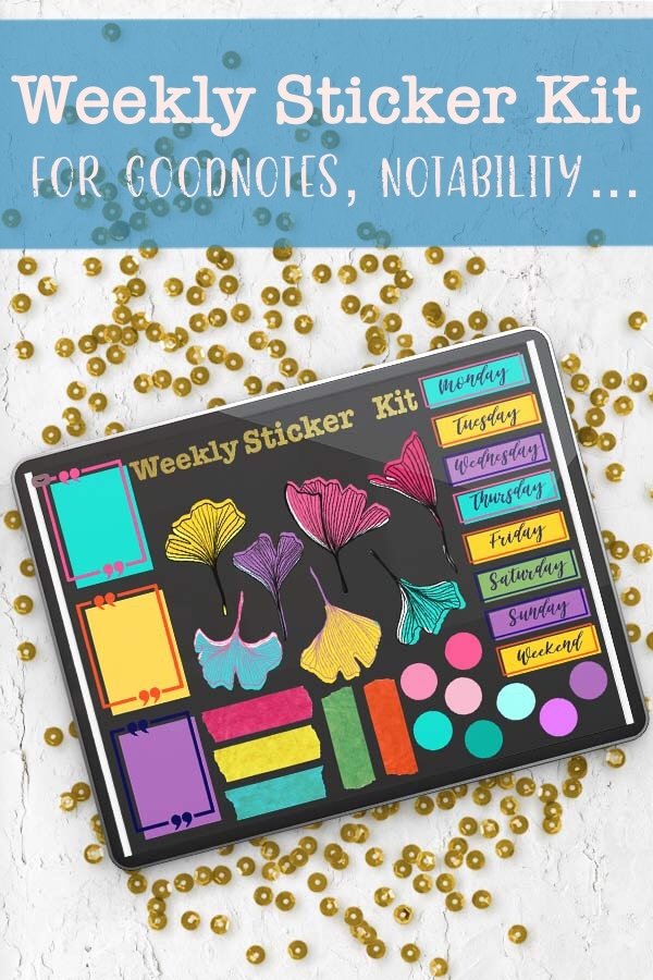 Weekly Digital Sticker Kit For GoodNotes Planner (1123682)
