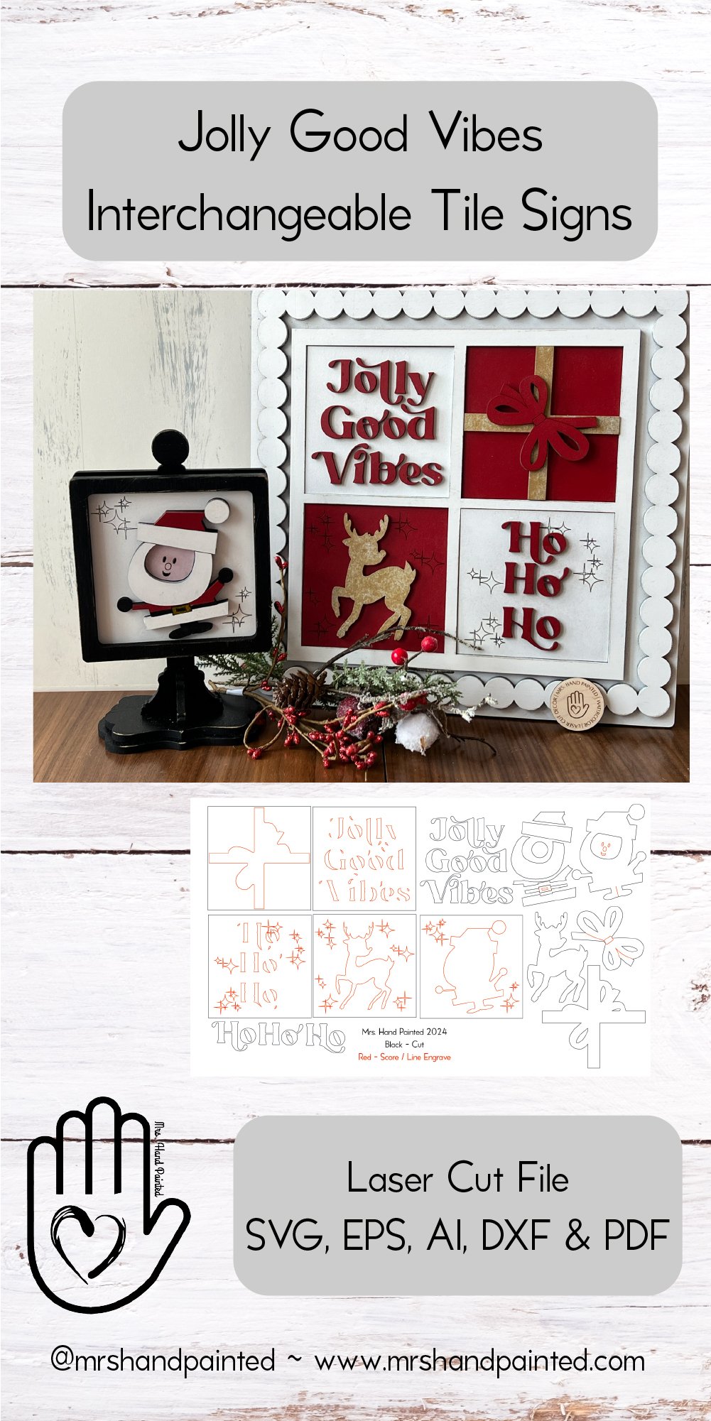 Jolly Good Vibes Interchangeable Ladder Sign Tile