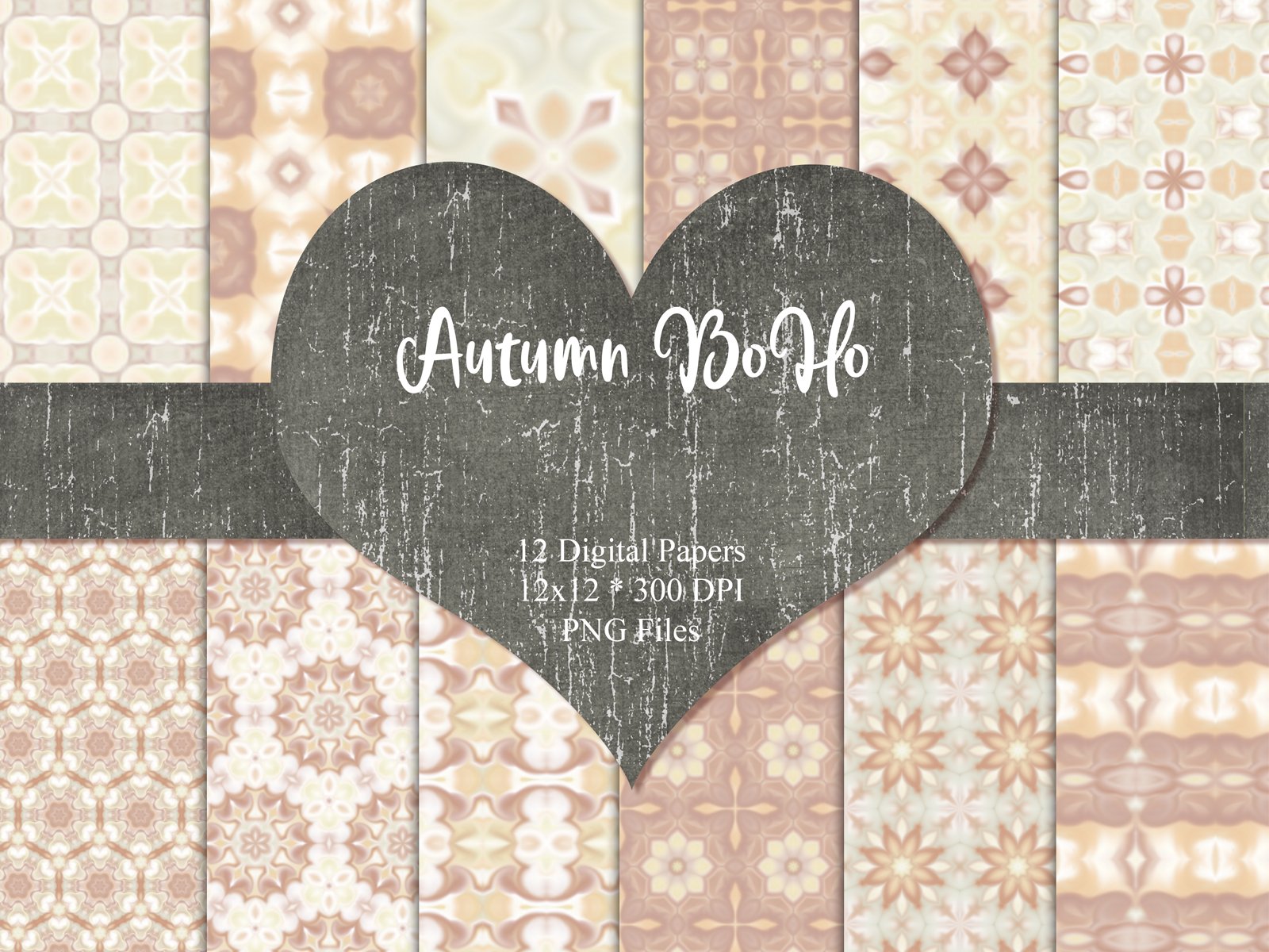 Natural Earth Tones Geometric Printable Digital Paper Pack