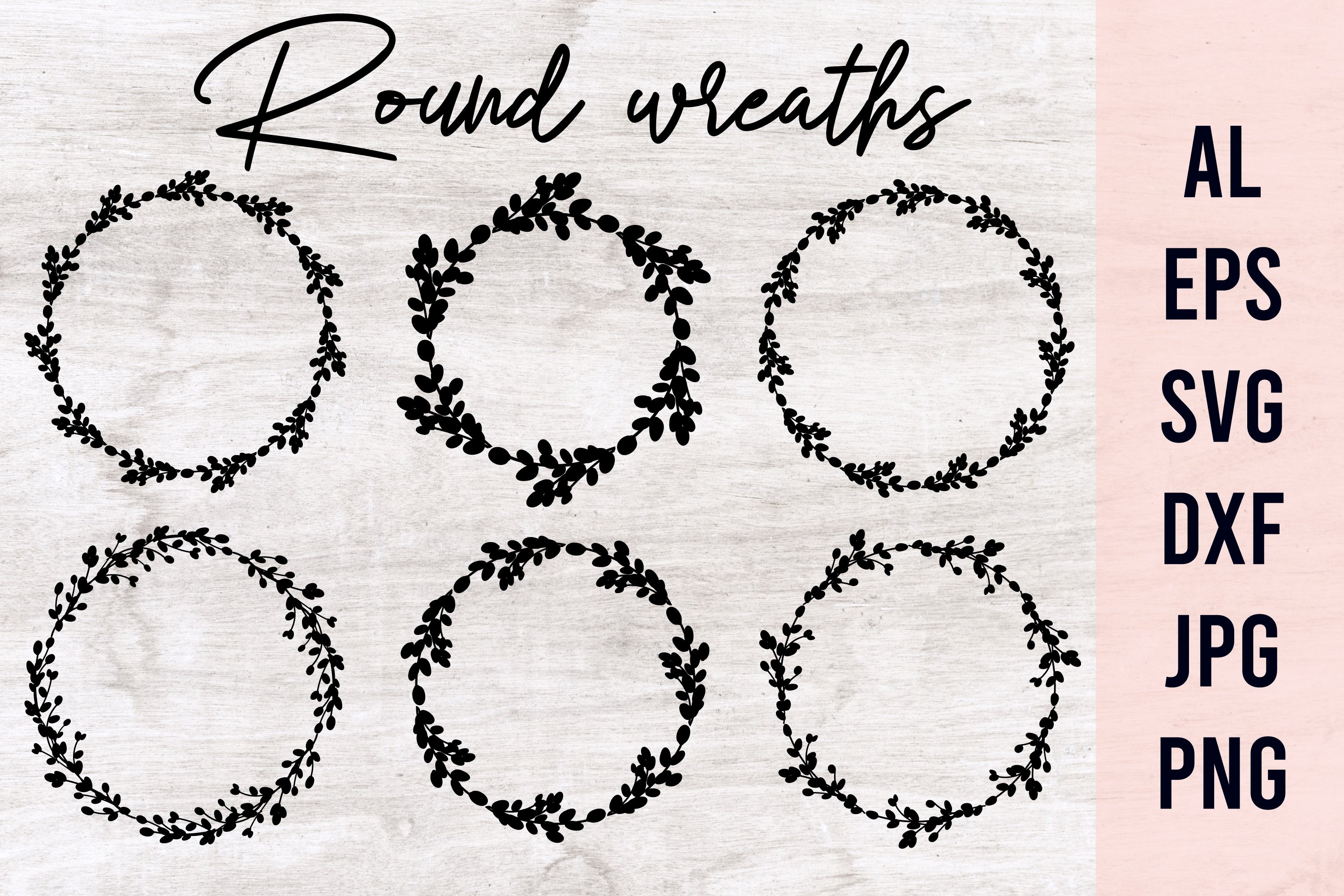 Floral wreath SVG | Circle frame SVG |Easter frame monogram