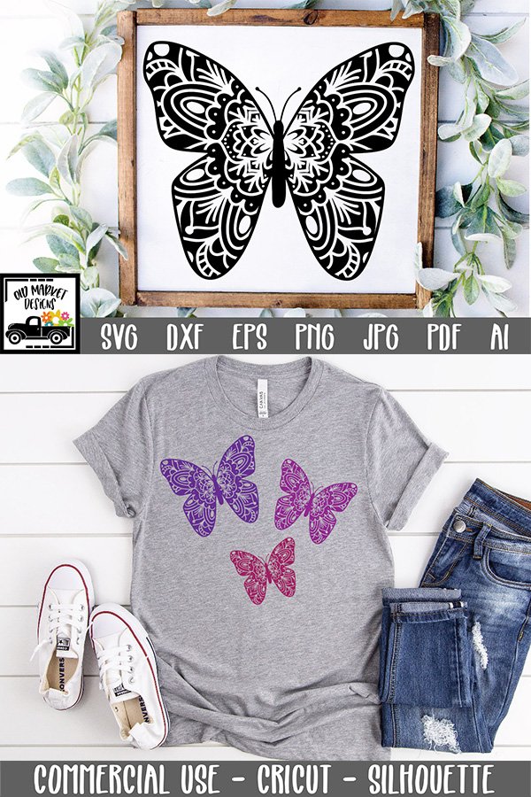 Butterfly Mandala SVG Cut File (930326)