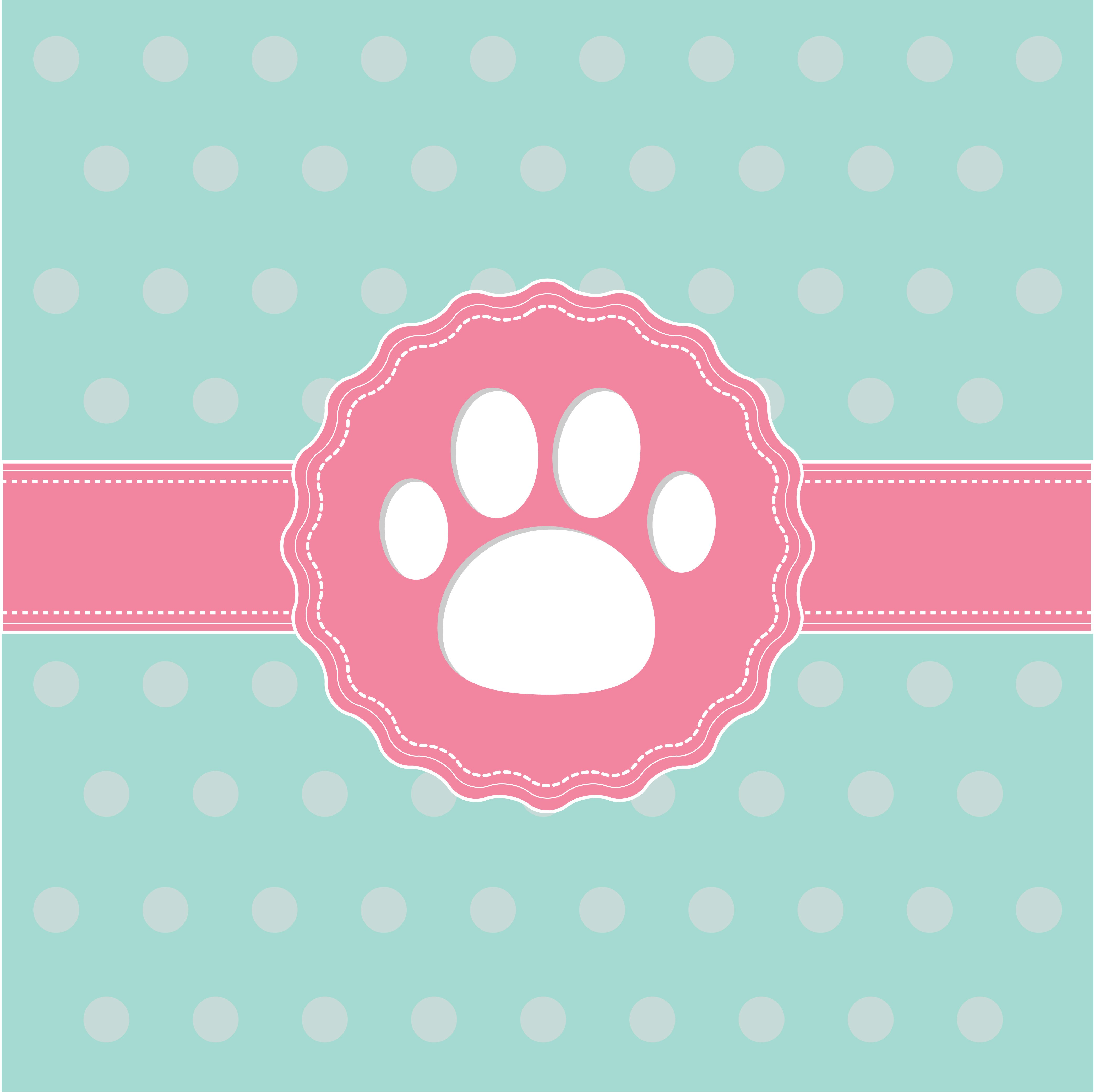 Label with cat dog paw print.
