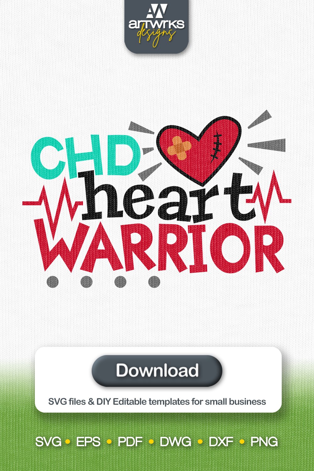 CHD | Awareness SVG Heart Defect Disease digital cut file
