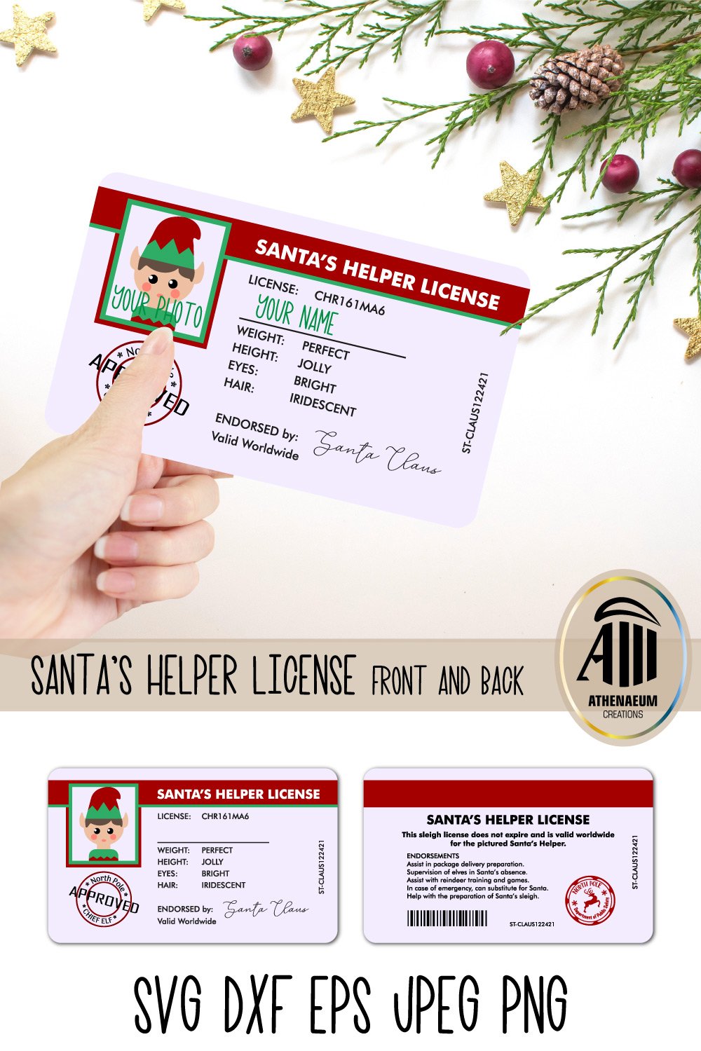 Santa's Helper License| Christmas Elf SVG|Santa's Helper SVG