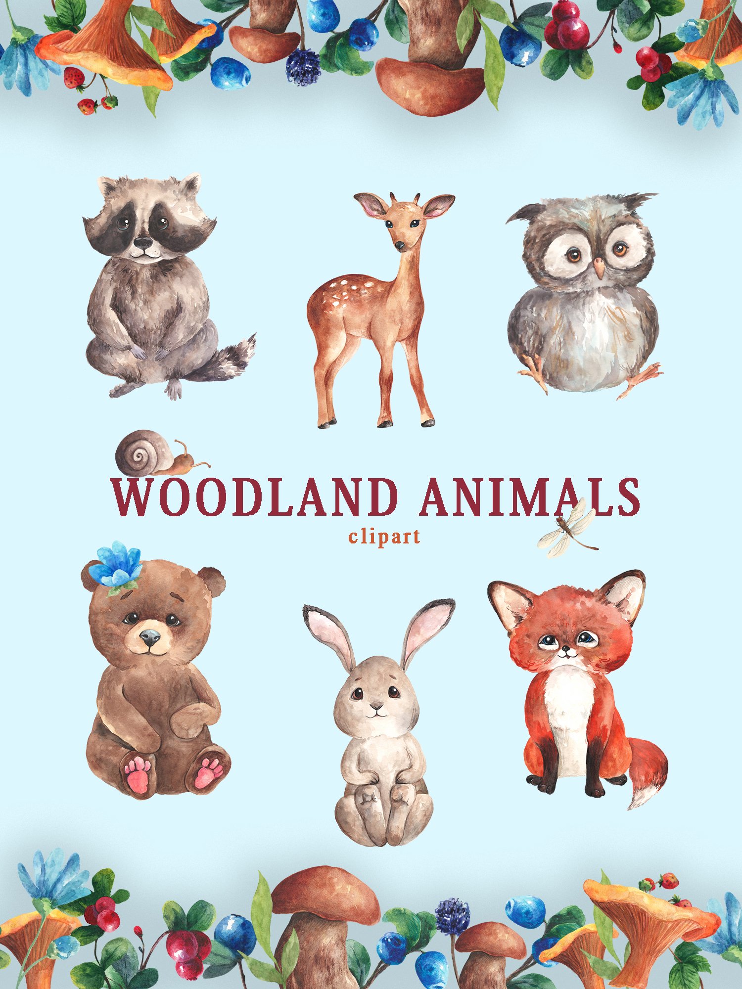 Woodland Baby Animals Clipart
