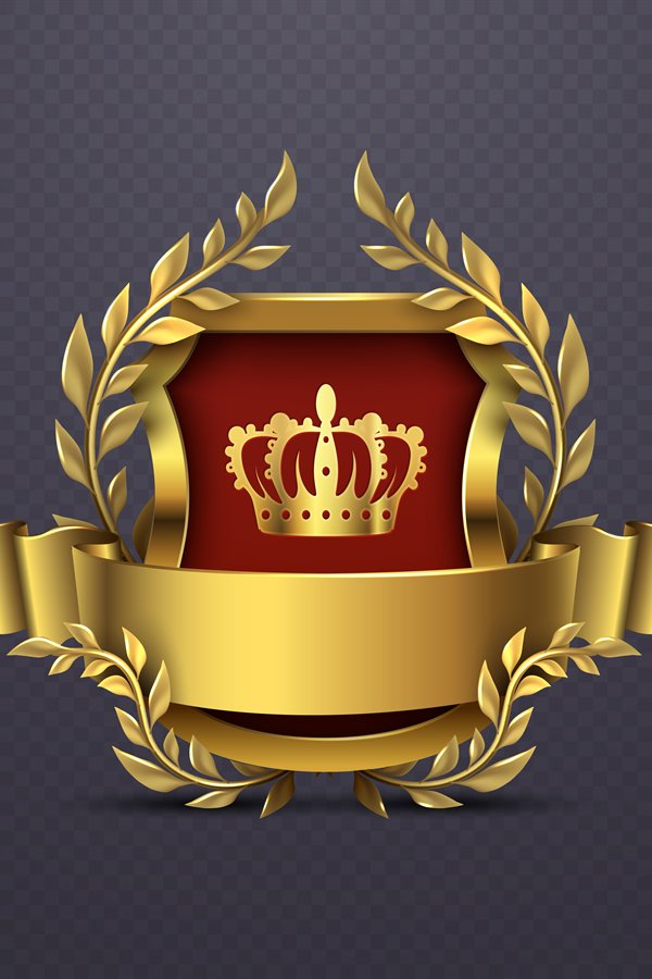 Royal heraldic victorian style emblem