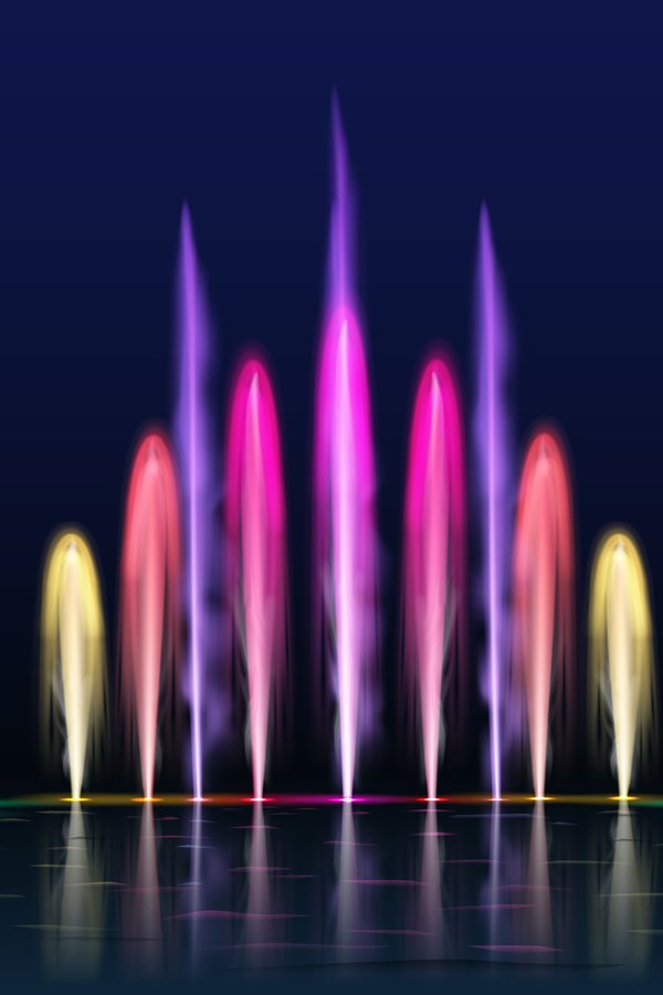Fountains show. Realistic colored dancing water (1377559)