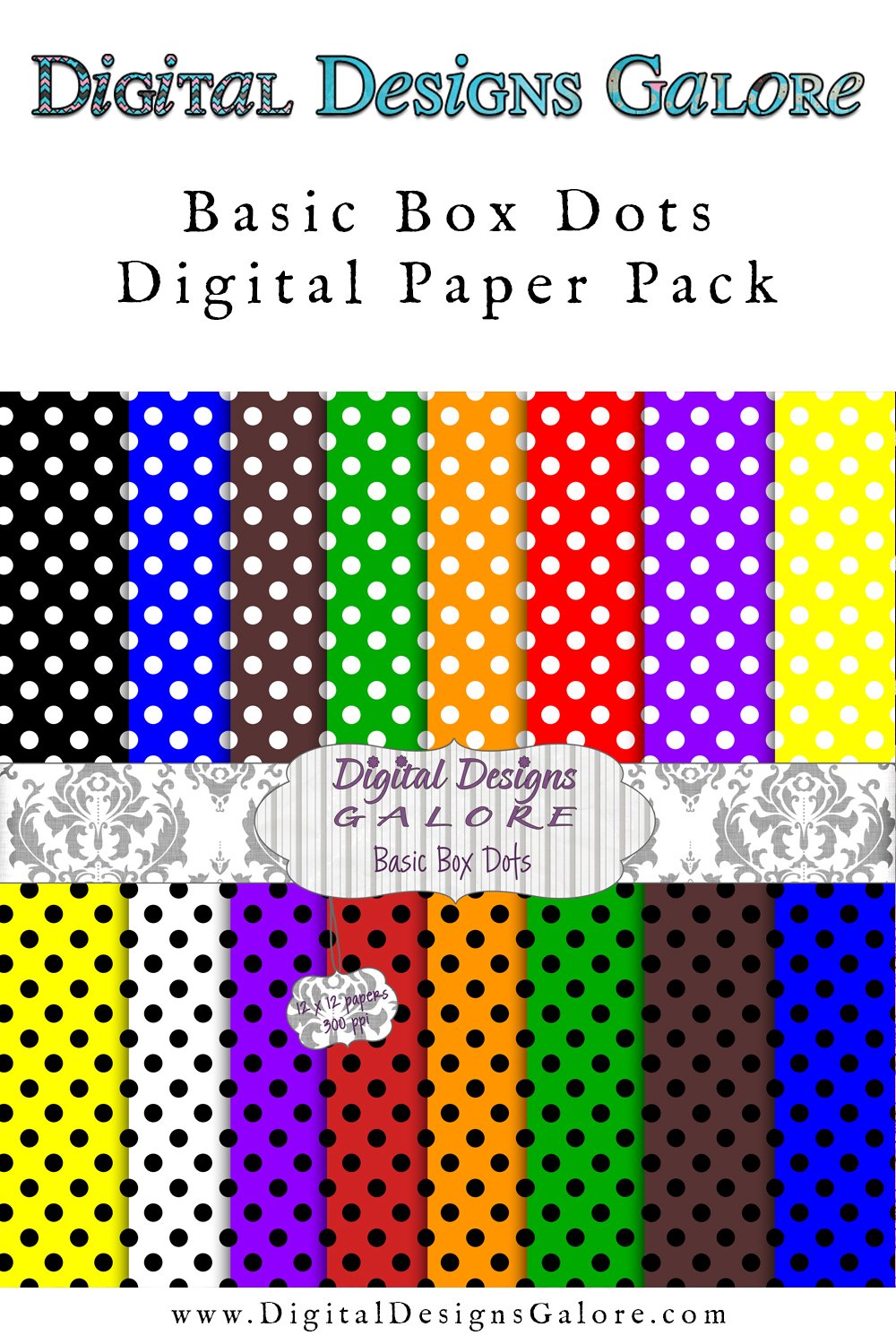 Basic Box Dots Digital Paper Pack (406280)