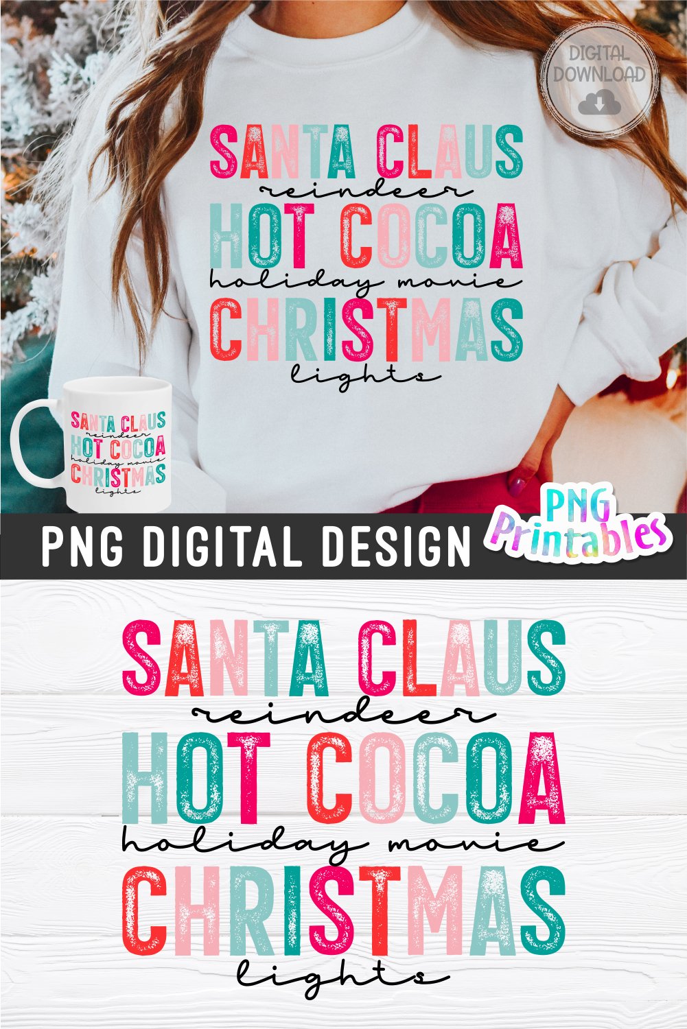 Christmas PNG | Santa Claus Reindeer Hot Cocoa (2252692)