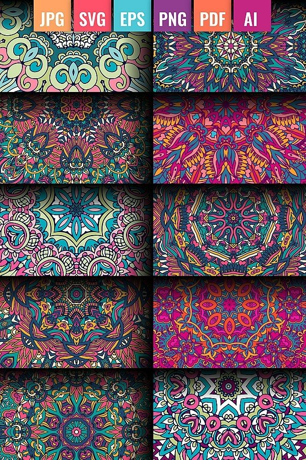 Abstract Boho Festival Mandala Seamless Pattern (1259910)