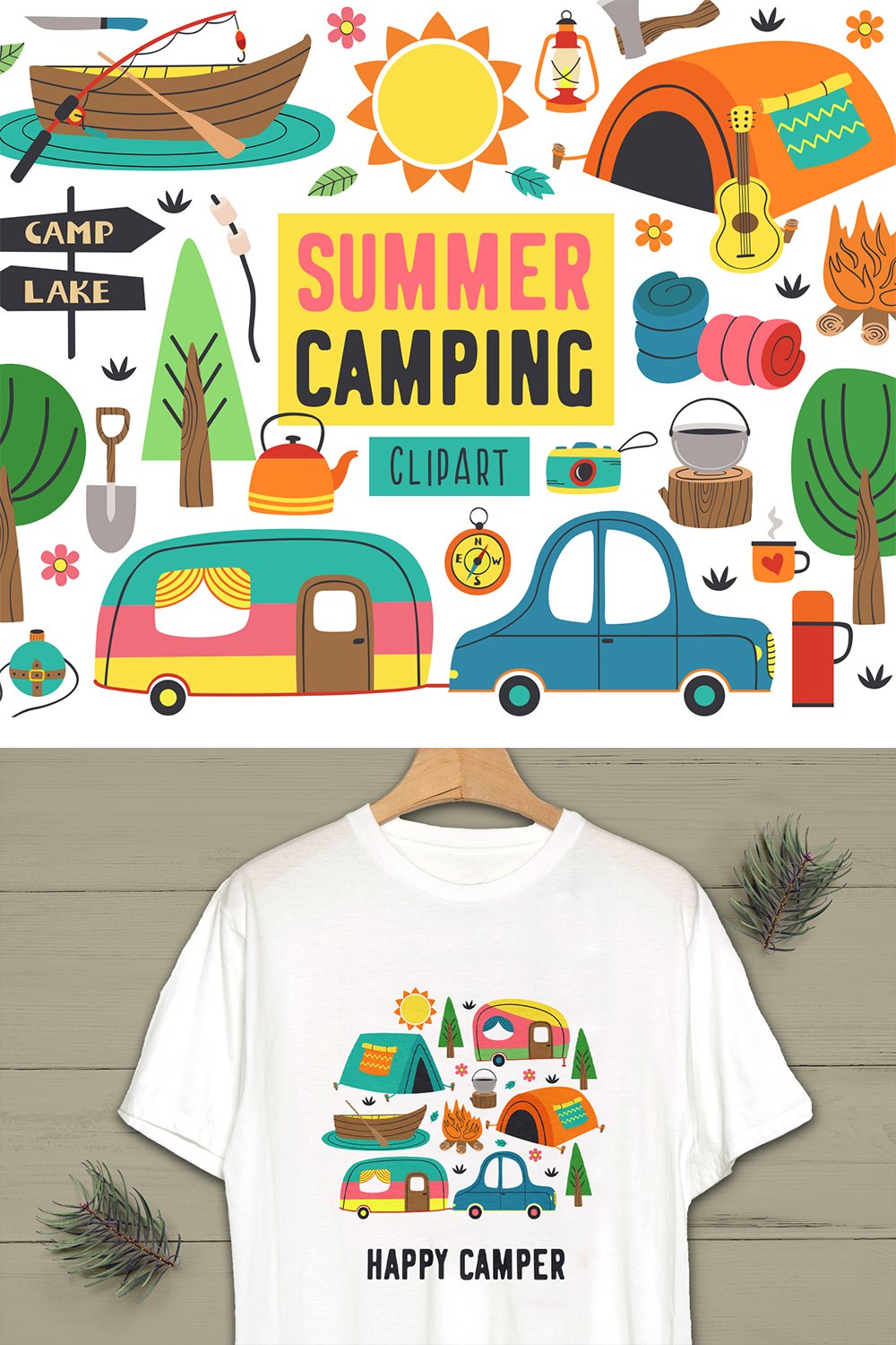 Summer Camping Clipart Bundle, Camping SVG, Adventure Svg,