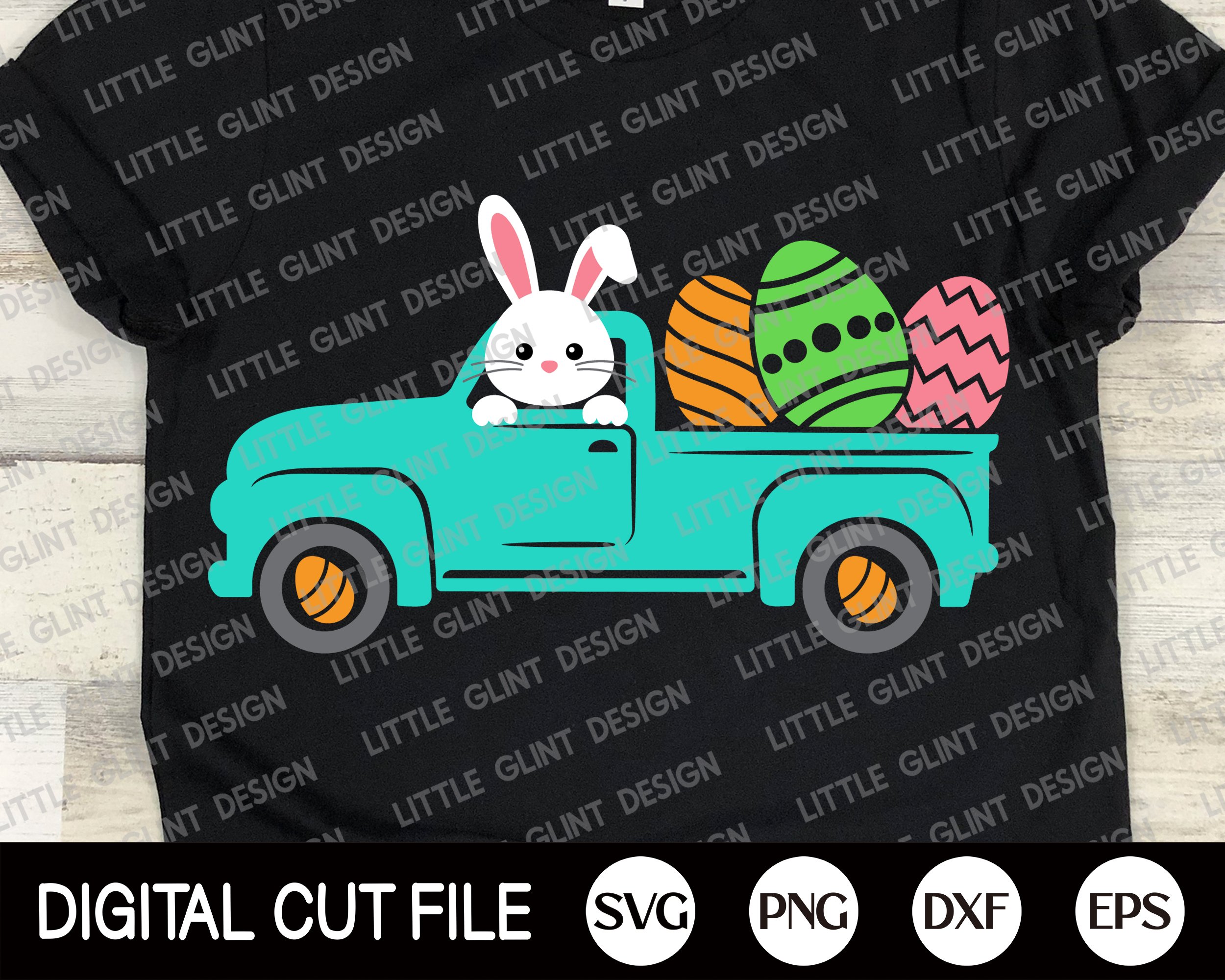 Svg Easter, Easter Bunny, Bunny Truck Egg, Rabbit In Truck