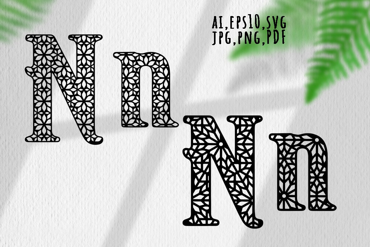 Decorative letter N. SVG Cut file