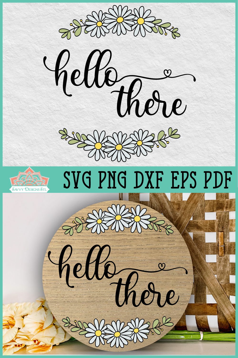 Hello There Door Sign Farmhouse Round Door Hanger