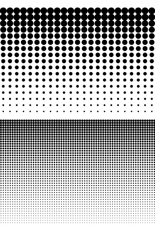 Halftone gradient. Dotted gradient, smooth dots (1019521)