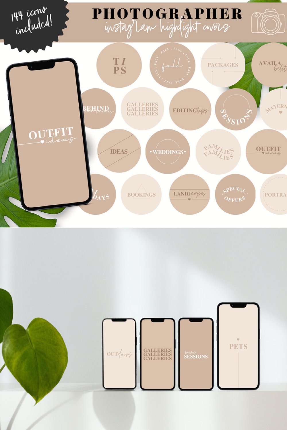 beige photographer instagram highlight covers