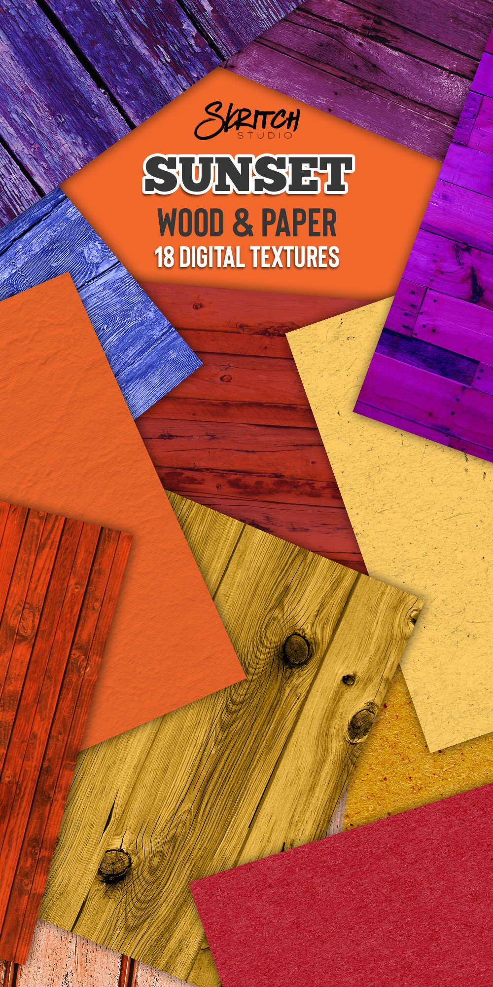 Colorful Wood Veneer Seamless Tiling Digital Paper
