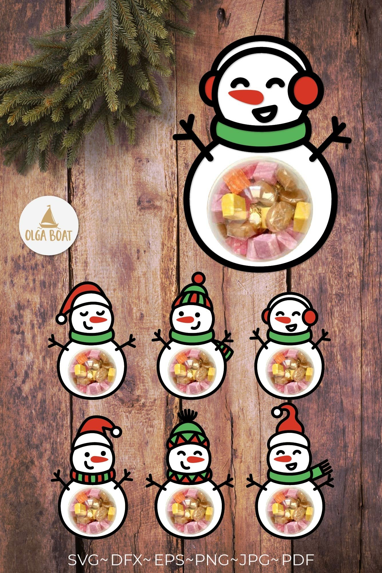 Christmas candy dome bundle Snowmen | Christmas sweet holder