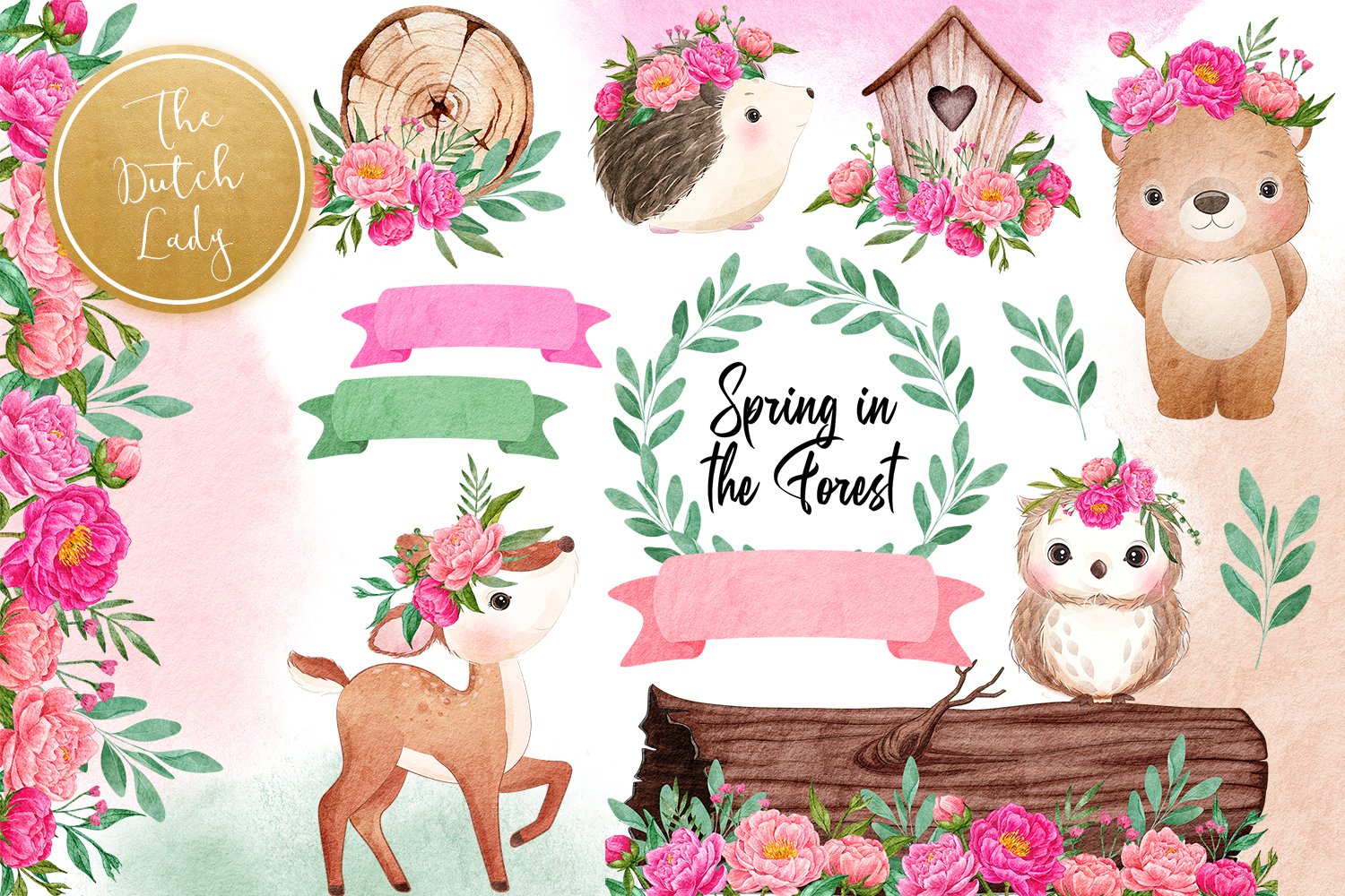 Spring Forest Animal Clipart Set