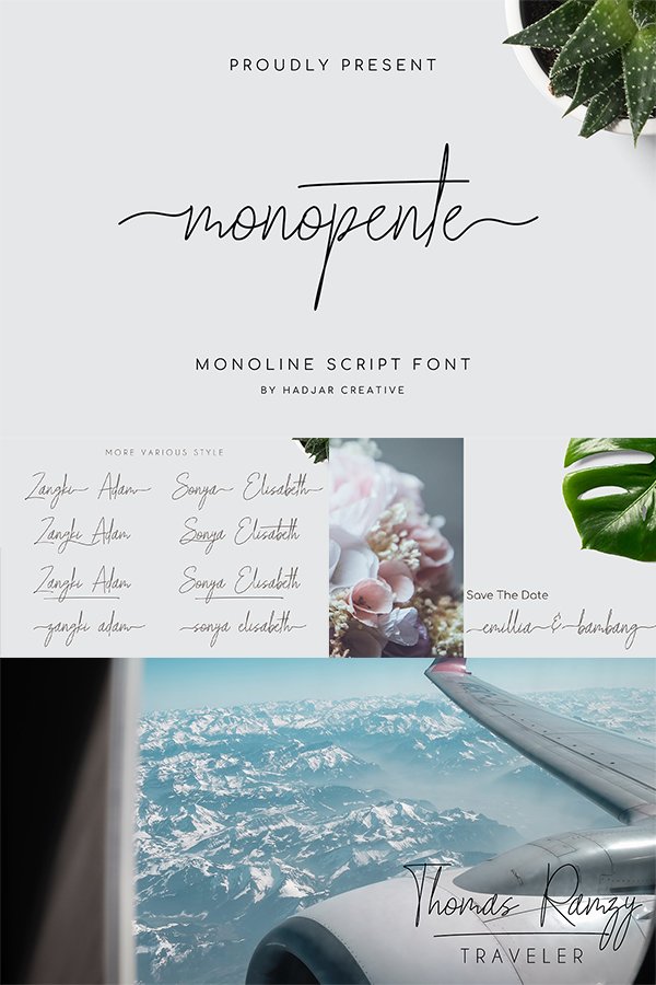 monopente - Monoline Script Font