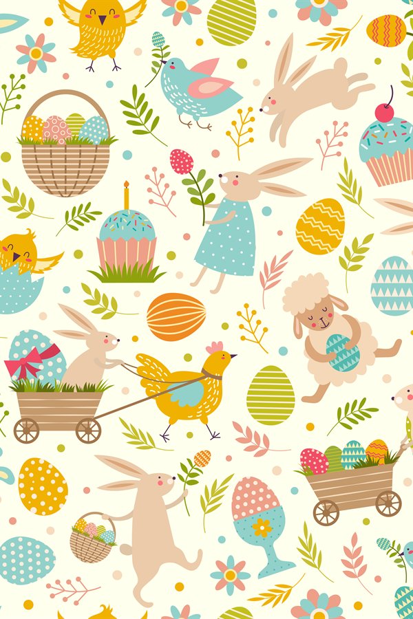 Cute easter seamless pattern