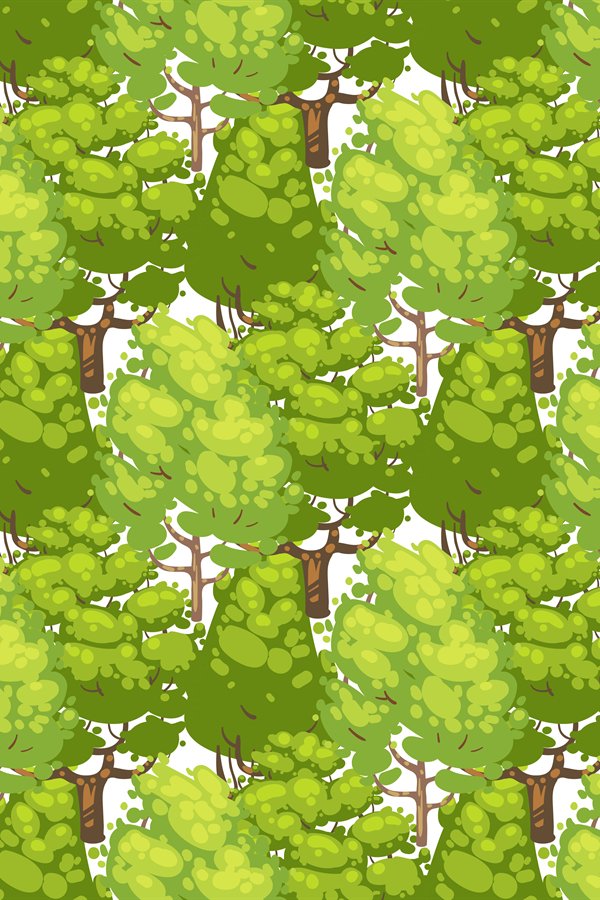 Forest seamless pattern design - green eco texture with tree