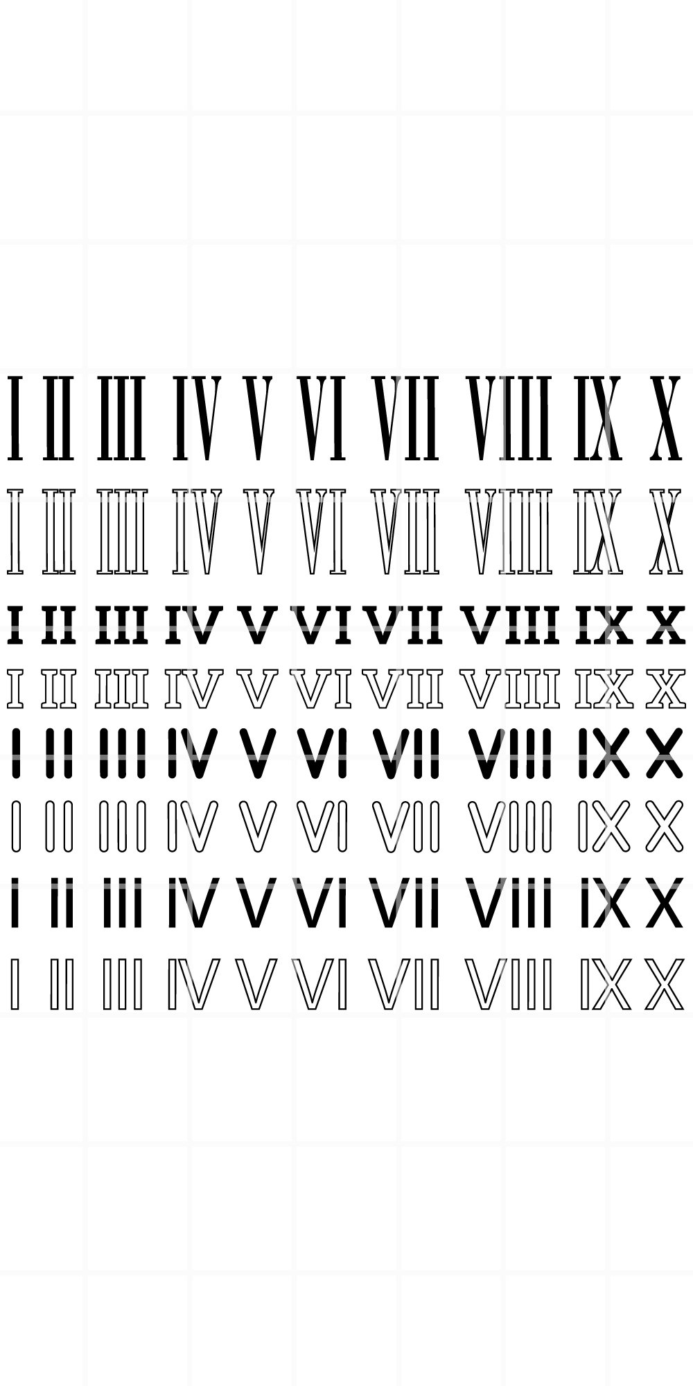 Roman numerals svg. Roman numerals cut file, png, clipart.