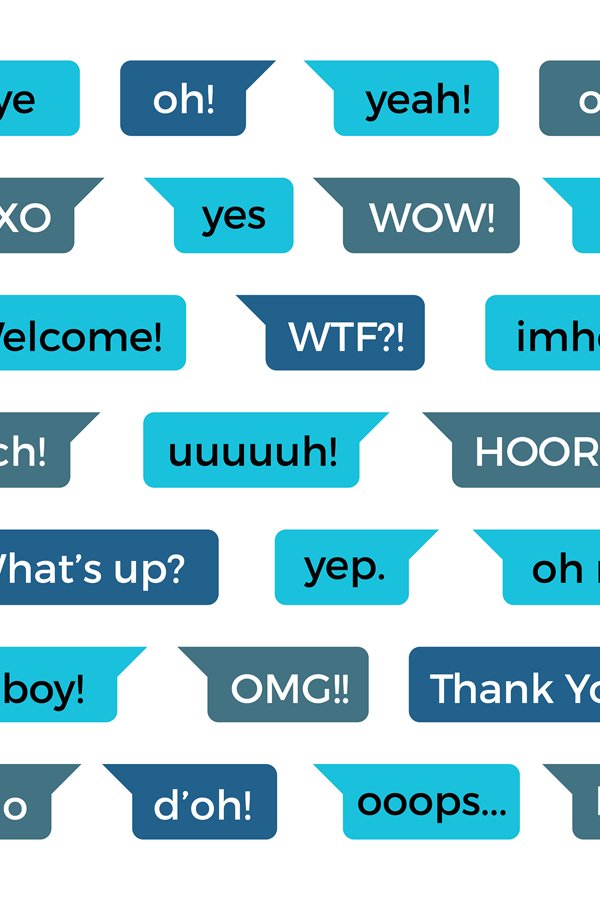 Text phone chat messages vector collection with common words