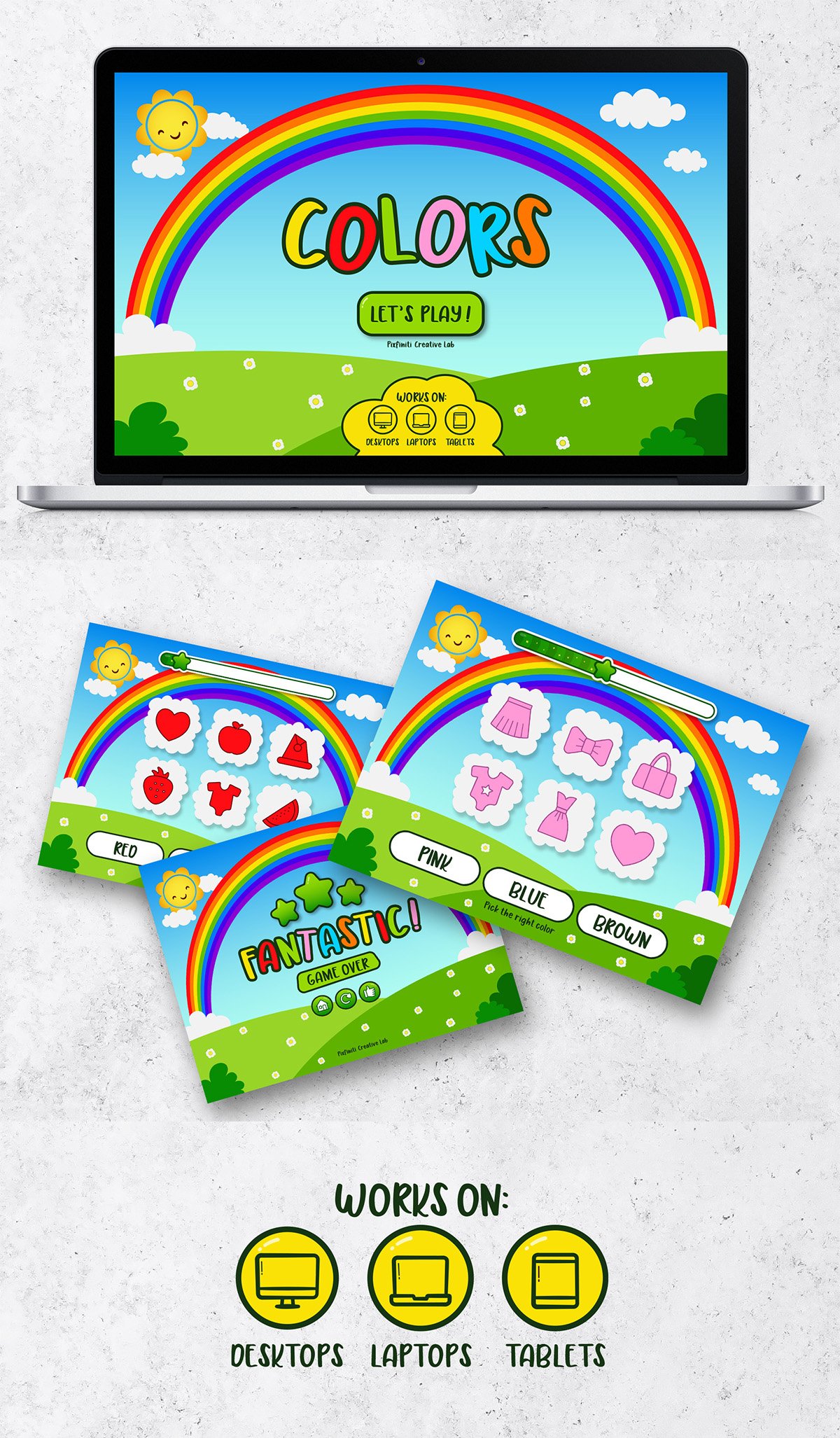 Colors Educational Self-Checking PDF Interactive Game