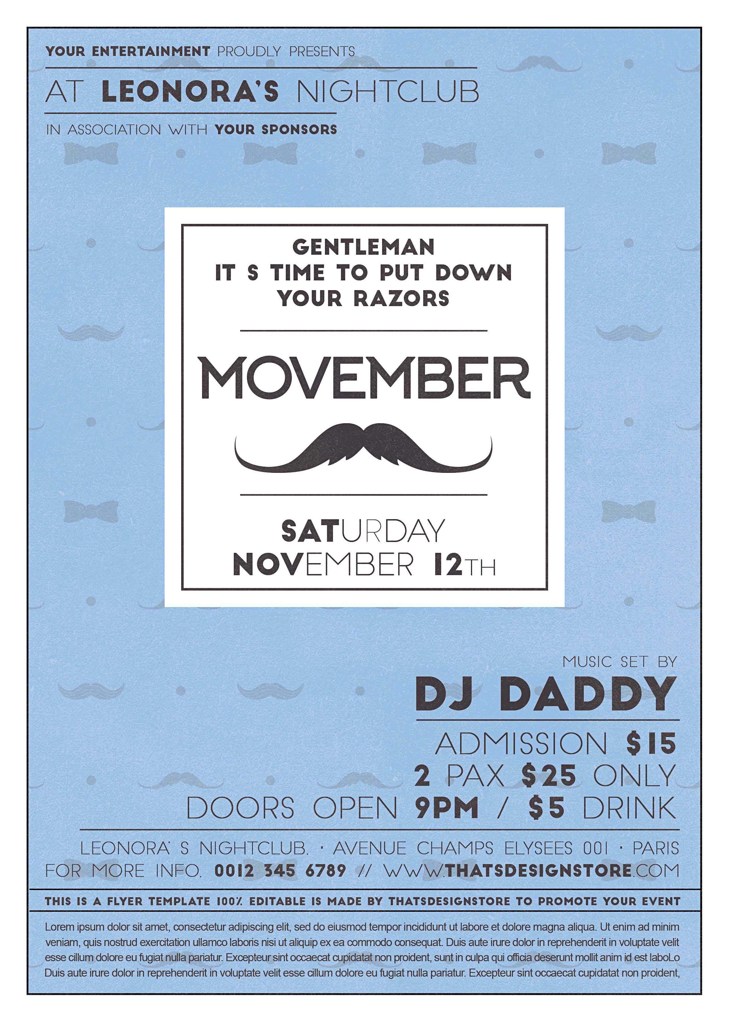 Movember Flyer Design PSD Template