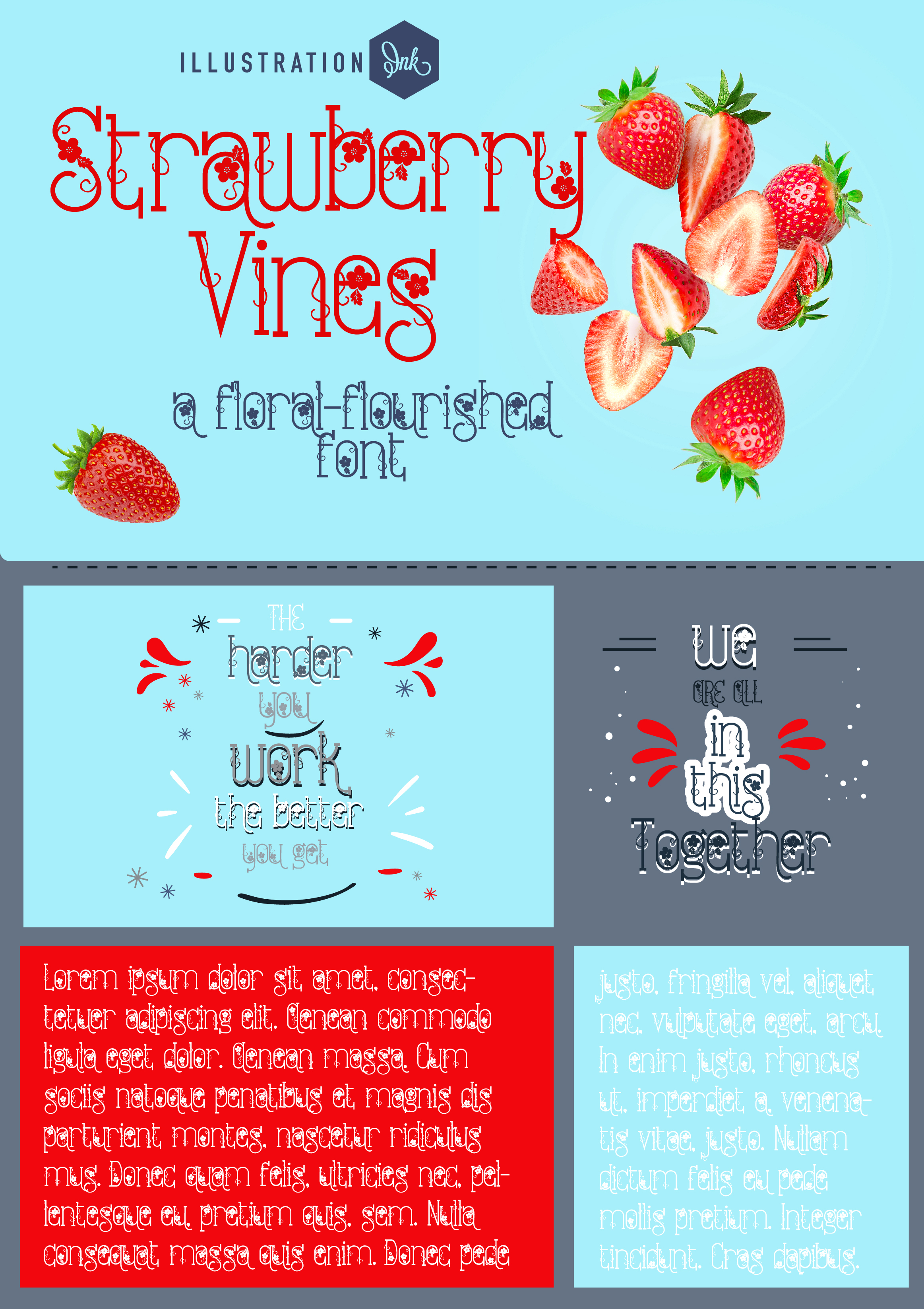 Hand-crafted flower font family perfect for spring or easter