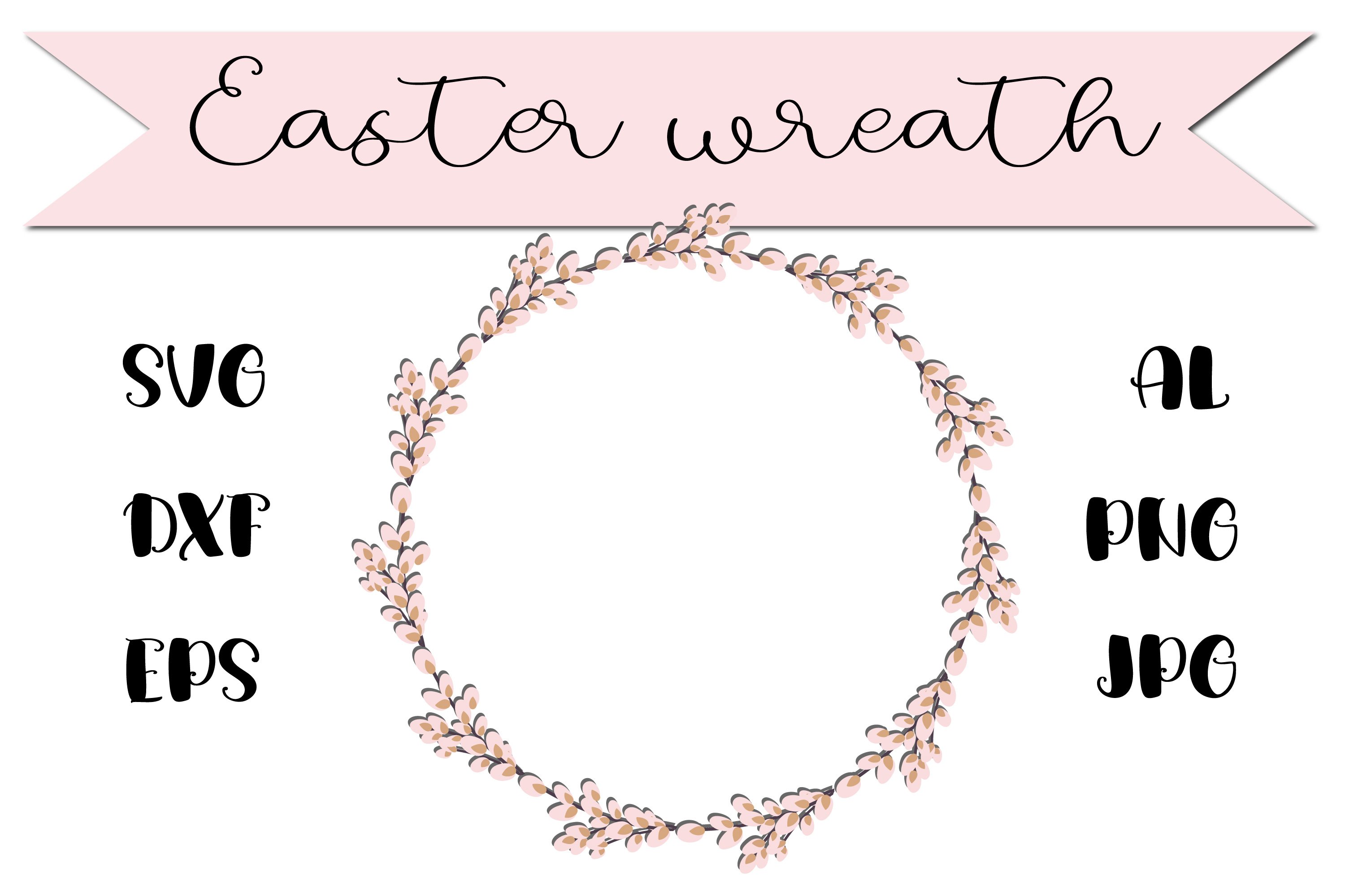 Easter wreath SVG | Easter round frame SVG | Easter SVG