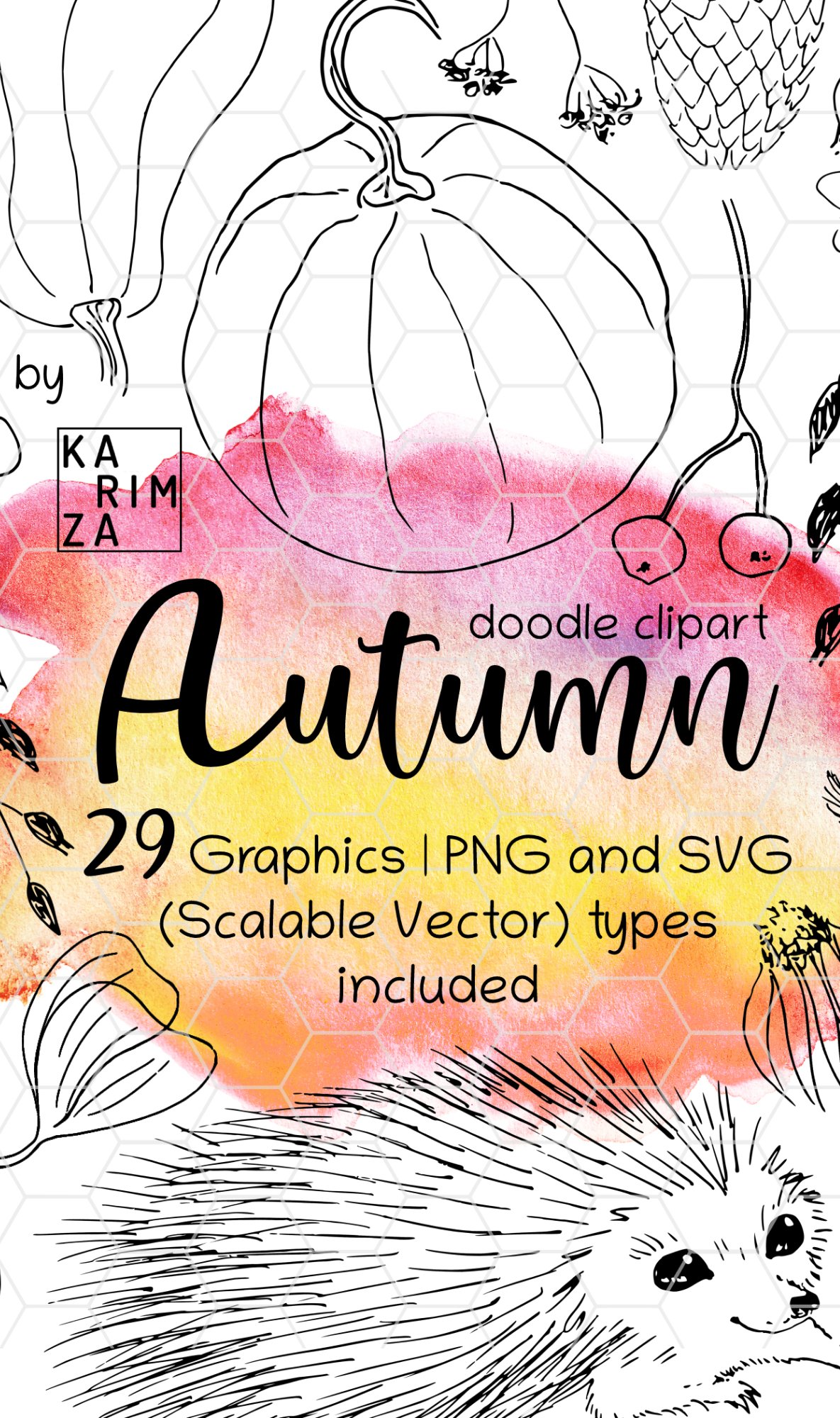 Fall SVG bundle, autumn flowers svg, woodland animal clipart