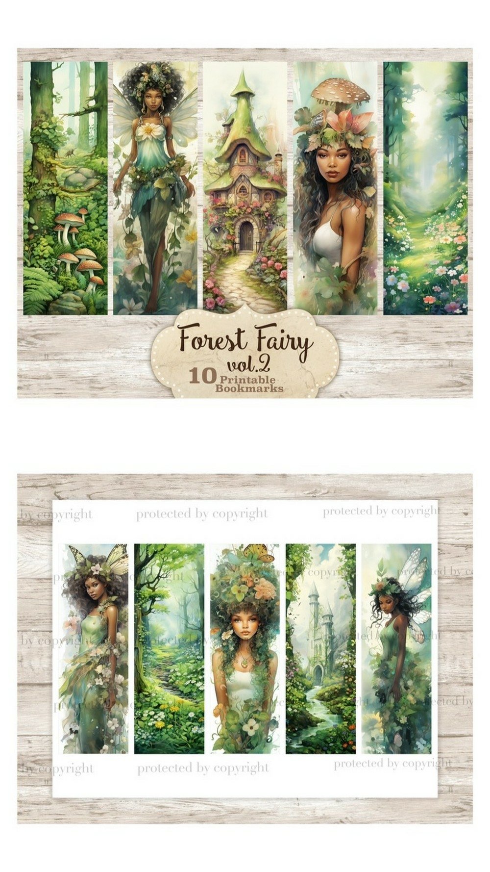 Forest Fairy Bookmarks Printable | Print And Cut Set