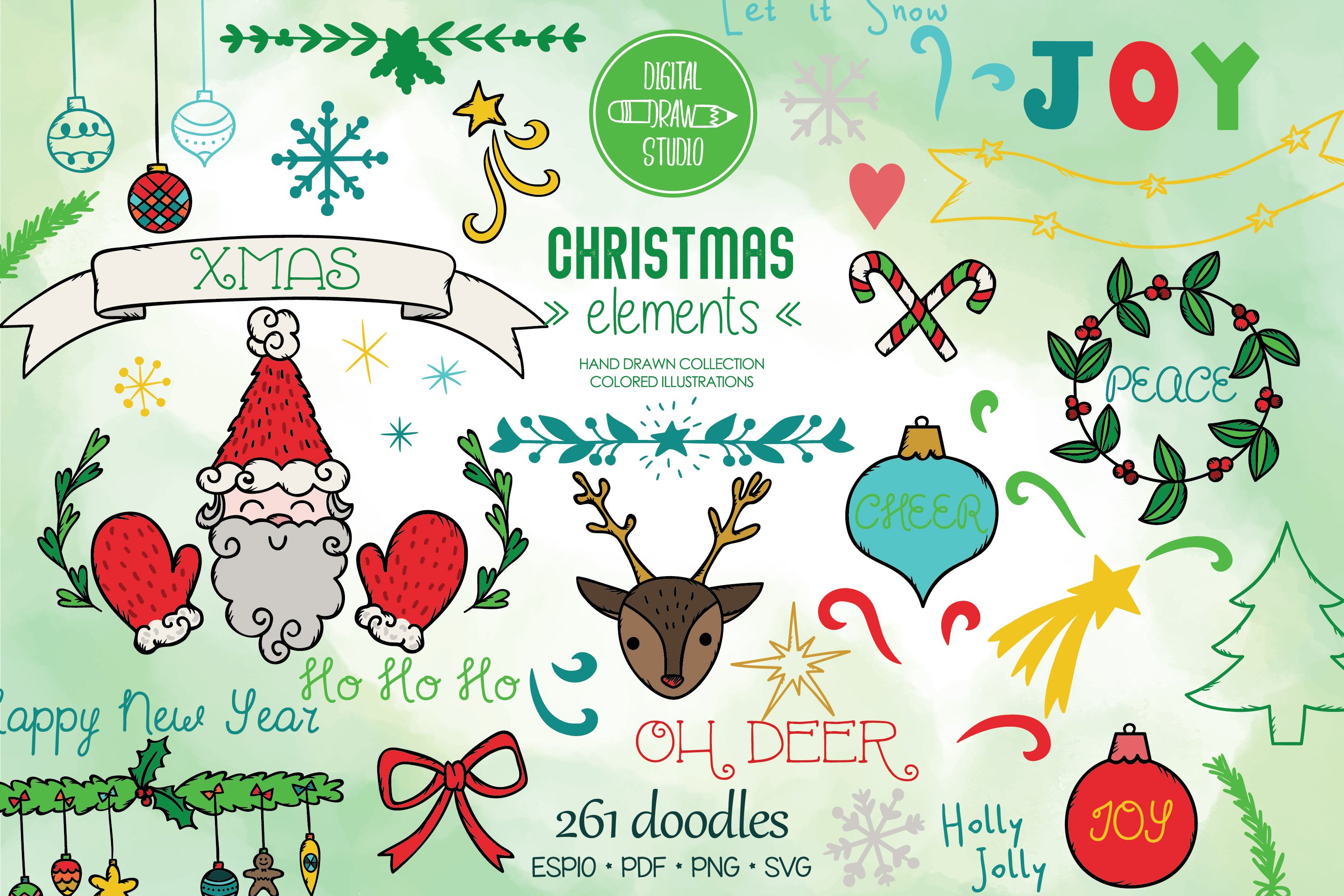 Christmas Elements Color | Decorative Holiday (737355)